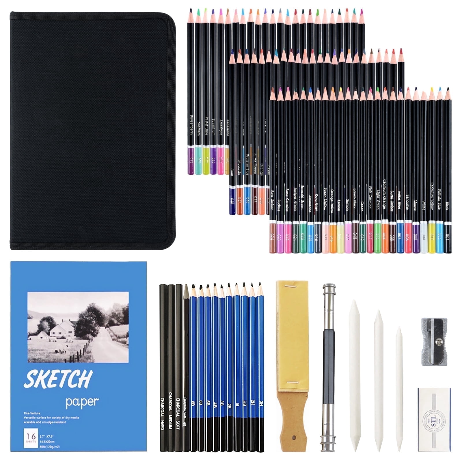 Qoosea Art Supplies 96 Pcs Drawing Kit for Artist Adult Kids,Drawing ...