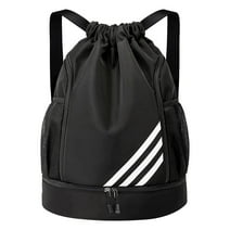 WANDF Drawstring Backpack Sports Gym Bag with Shoes Compartment, Water ...