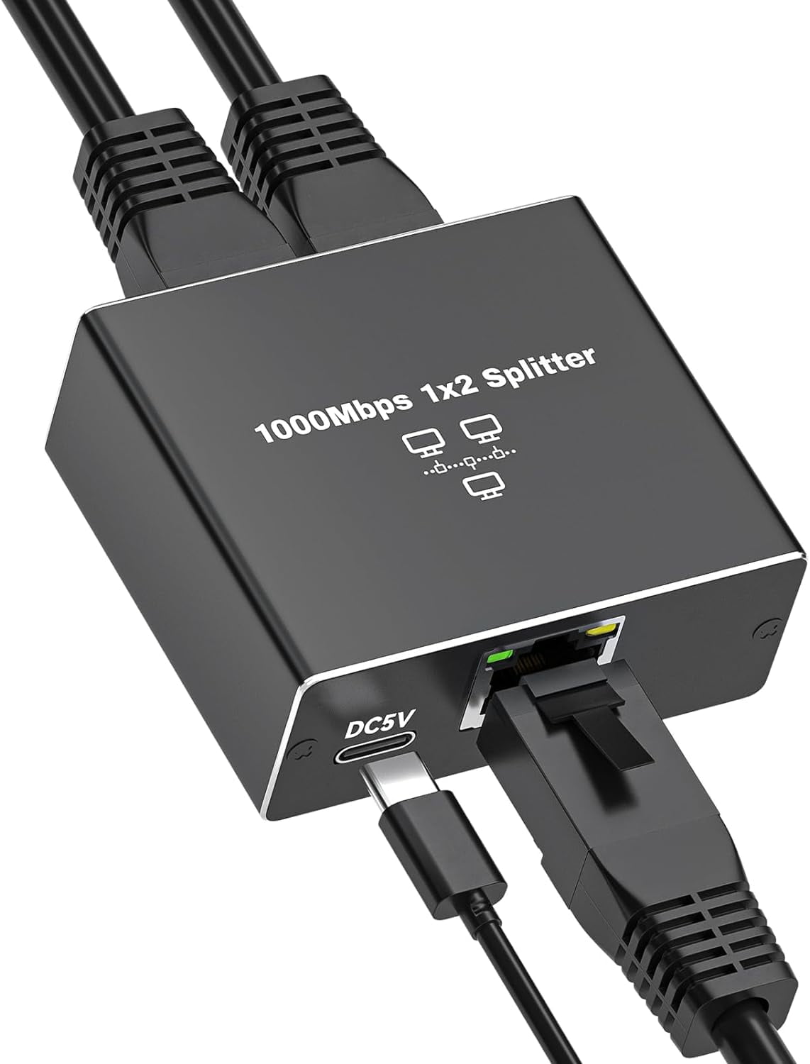Qoosea Ethernet Splitter 1 to 2 High Speed 1000Mbps, Gigabit Ethernet ...