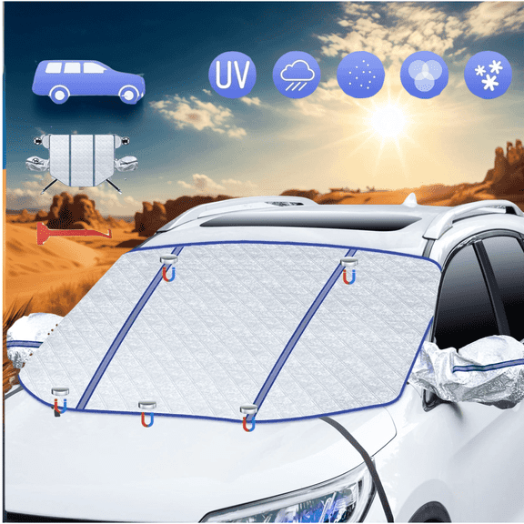 4-Layer Magnetic Car Windshield Cover, 2026 Upgraded Ice & Snow ...