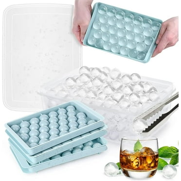 KAOCID Ice Cube Tray with Lid and Bin, BPA Free 2 Pack Square Ice Cube ...