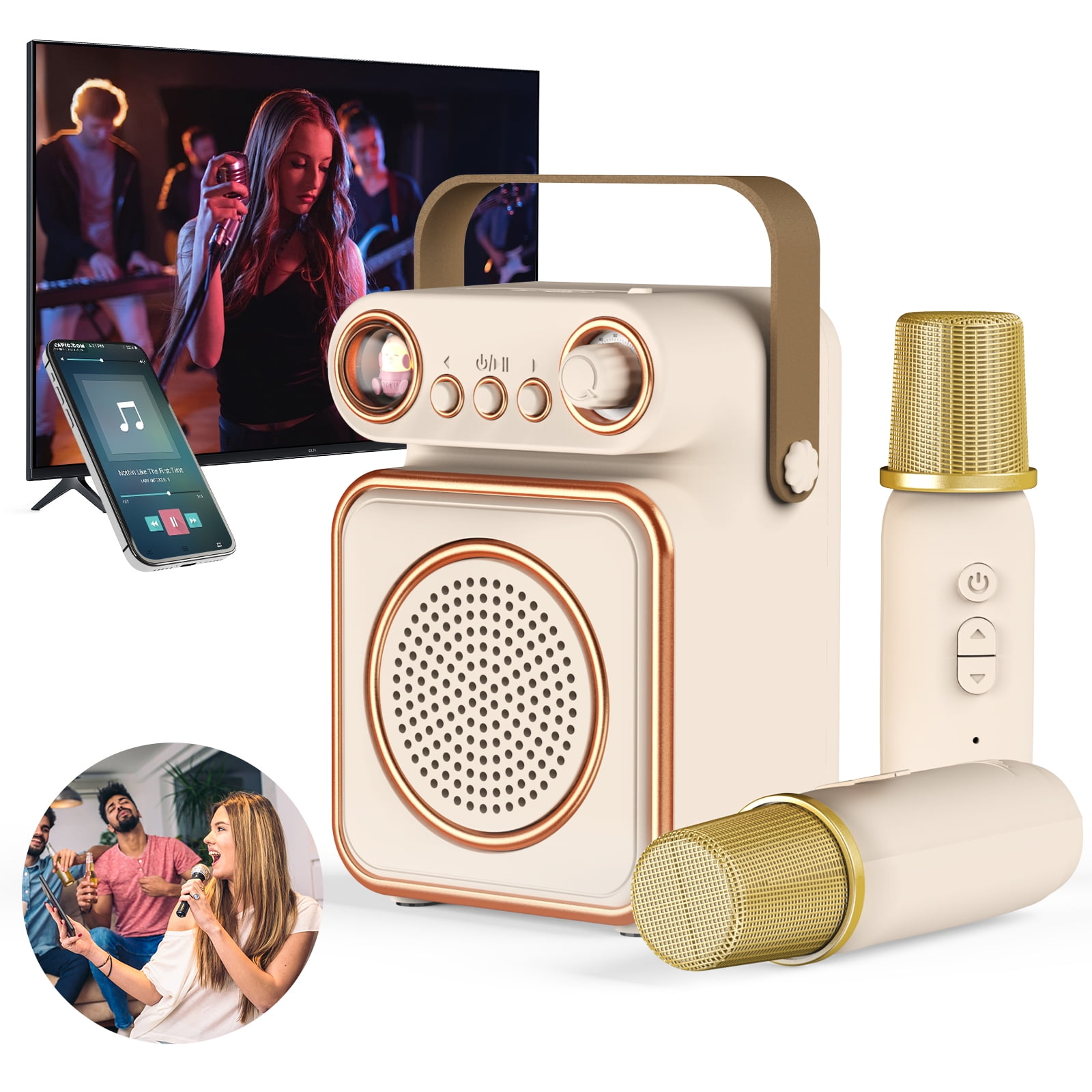 Qoosea Karaoke Machine for Kids Adults, Portable Bluetooth Mini Karaoke ...