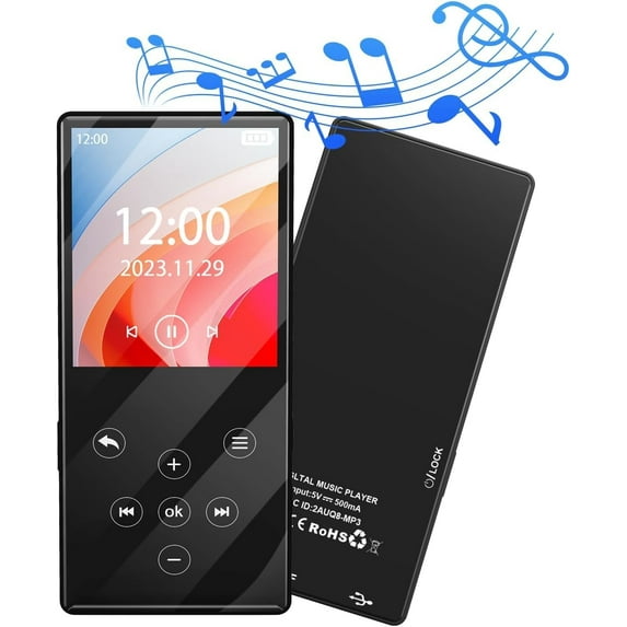 Qoosea 64GB Bluetooth MP3 Player with HiFi Sound, Built-in Speakers, FM ...