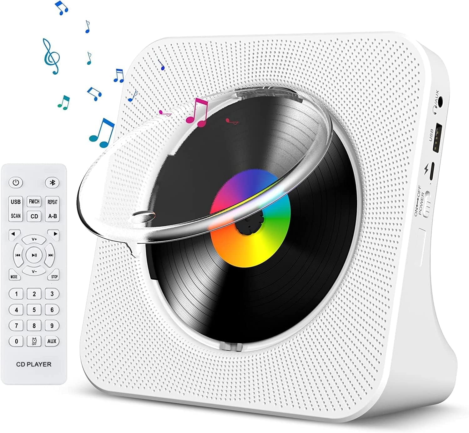 Qoosea Portable CD Player Bluetooth Desktop CD Player for Home with ...
