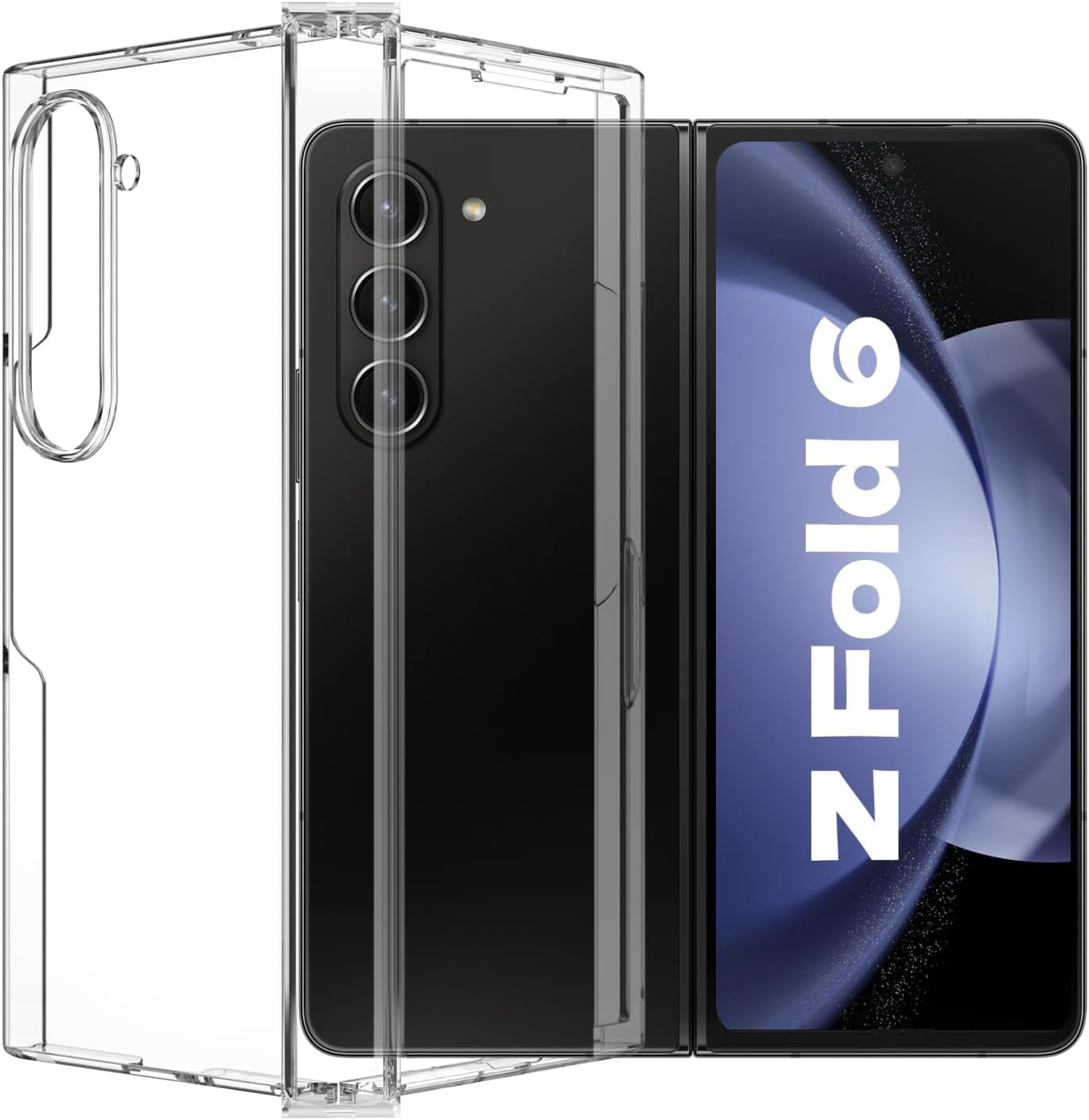 Qoosea Samsung Galaxy Z Fold 6 Case, Clear Cover, Full Body Hinge ...