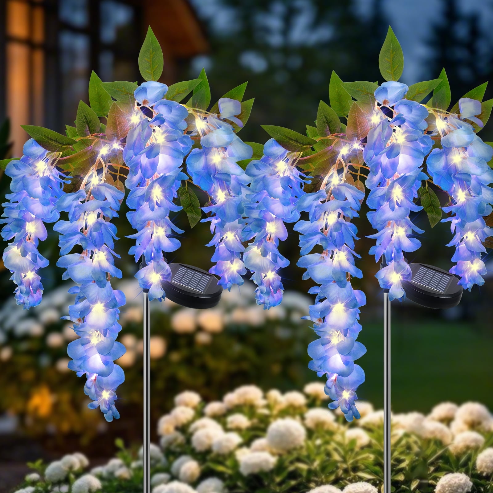 Qoosea Solar Flowers Lights Outdoor Decorations, Garden Light ...