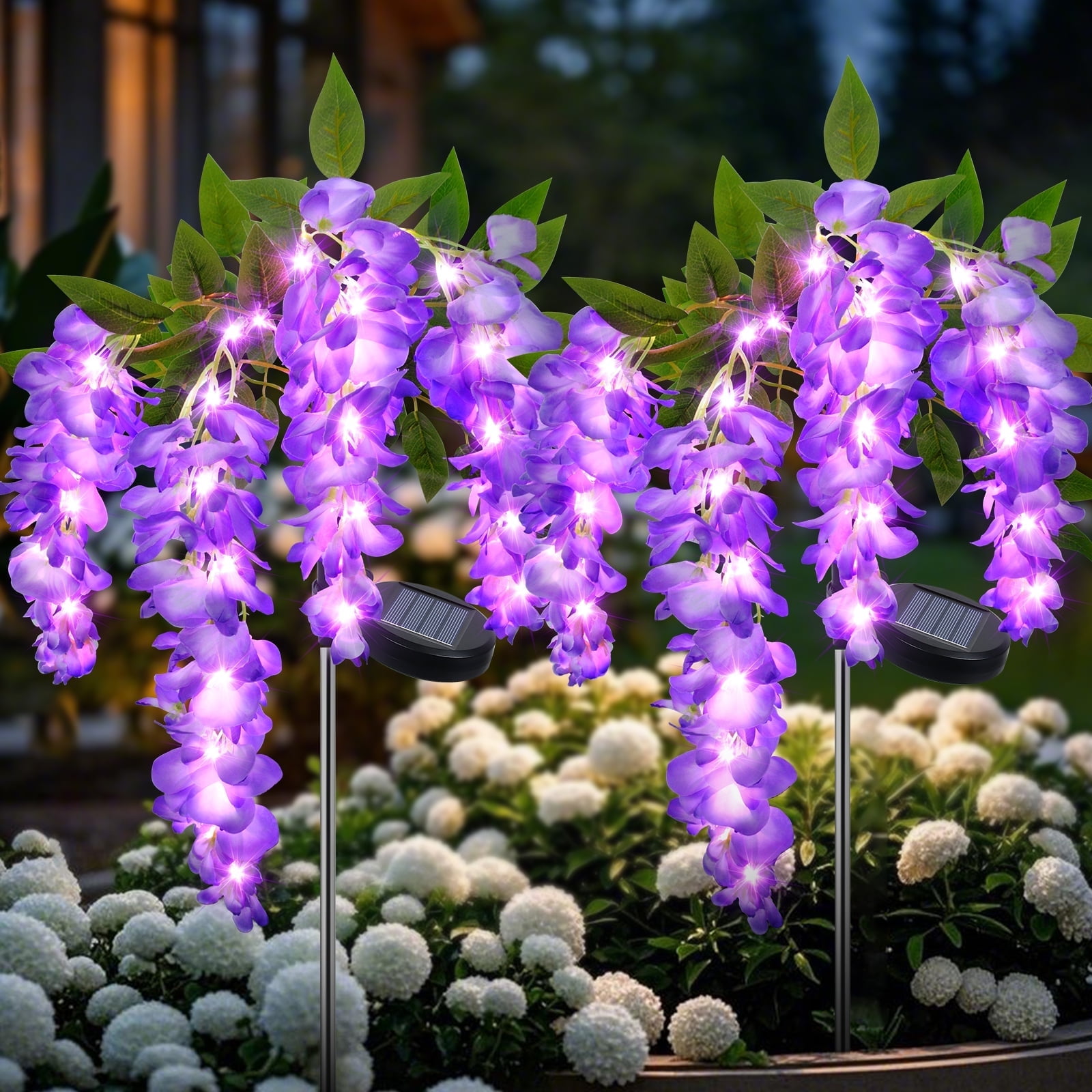 Qoosea Solar Flowers Lights Outdoor Decorations, Garden Light ...