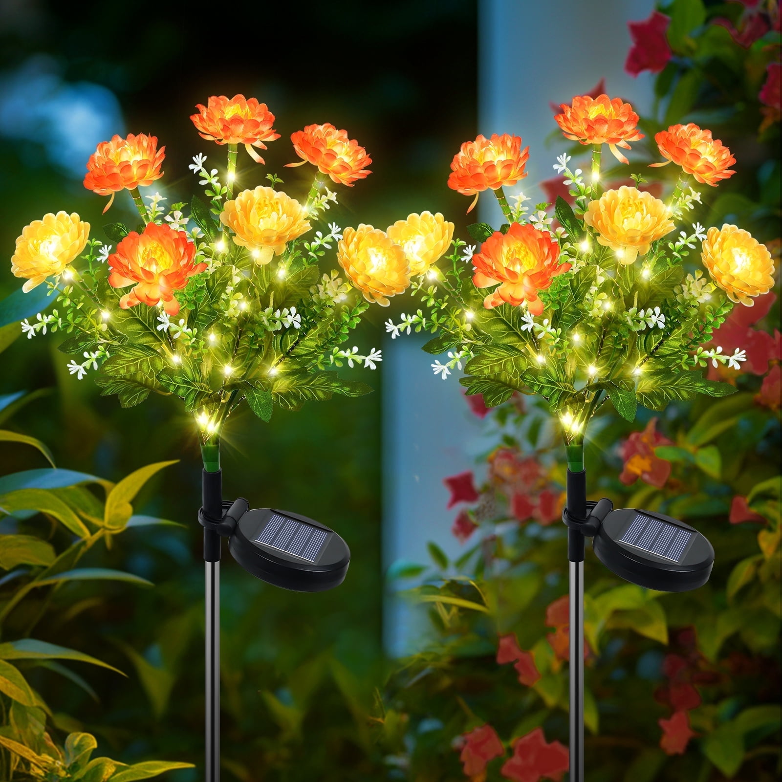Qoosea Solar Lights Outdoor Waterproof, Yard Decorations Outdoor Solar ...
