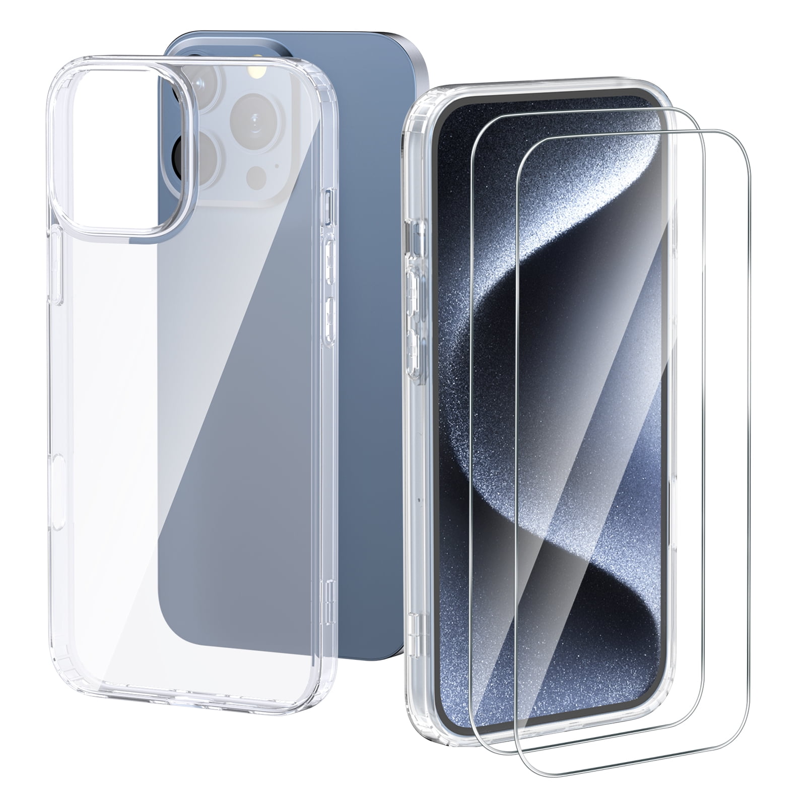 Qoosea for iPhone 16 Pro Case Set with 2 Tempered-Glass Screen ...