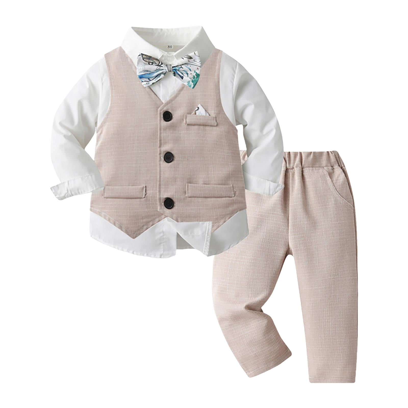 Qopobobo Boy Suit Set Toddler Wedding Outfit Boy Baby Boy Dress Suit ...