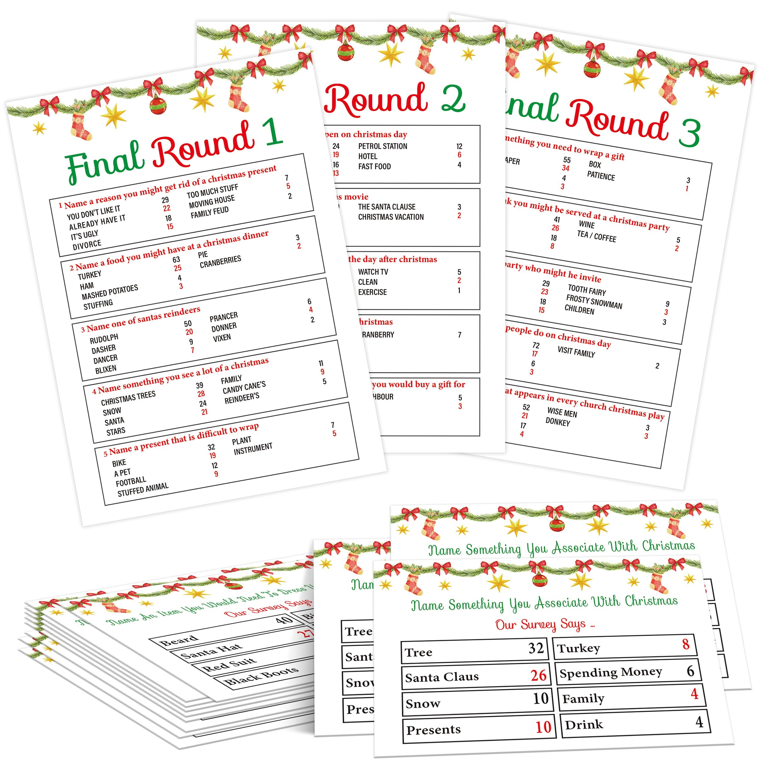 Qoqxjodd Christmas Party Game, Christmas Friendly BSL1 Feud, Family ...
