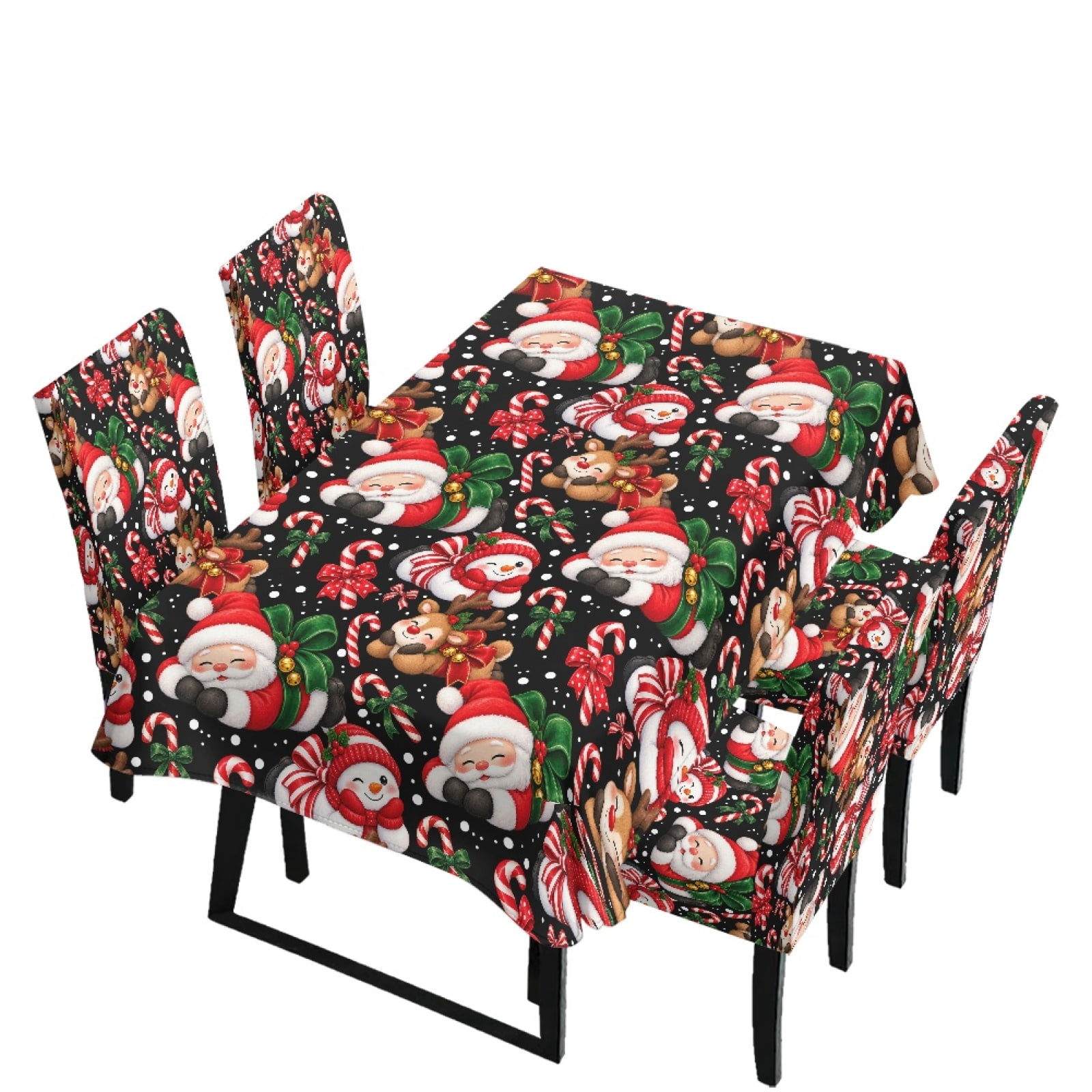 Qpednta Christmas Cute Dining Table Cover Set, Soft Elastic Table and ...