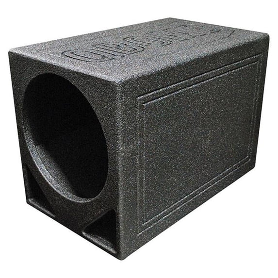 Qpower 12 in. Subwoofer Box, Single Triangle Ported, Finished with Bed ...