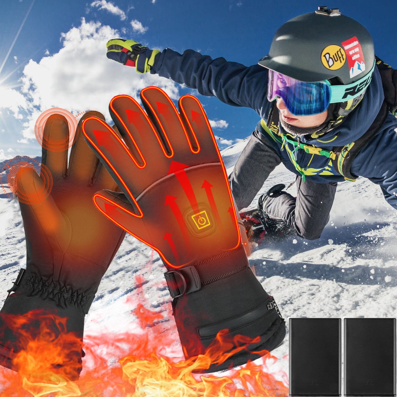 Qqyida Battery-Powered Heating Gloves for Winter Cycling with ...