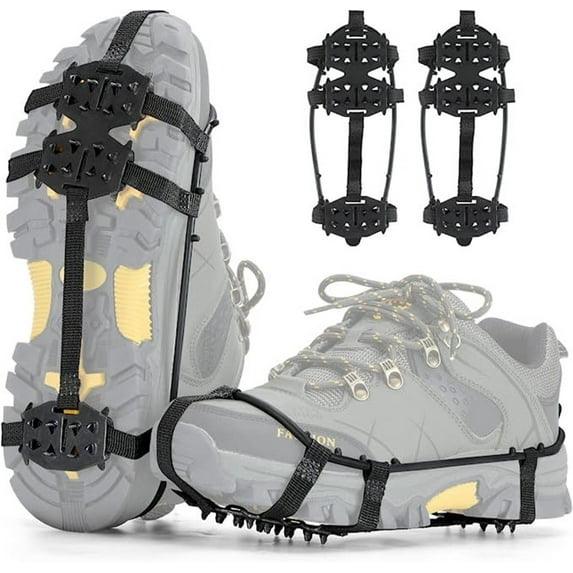 Qqyida Ice Cleats, Non Slip Shoe Covers, 24-Tooth Alloy Anti-Slip Snow ...