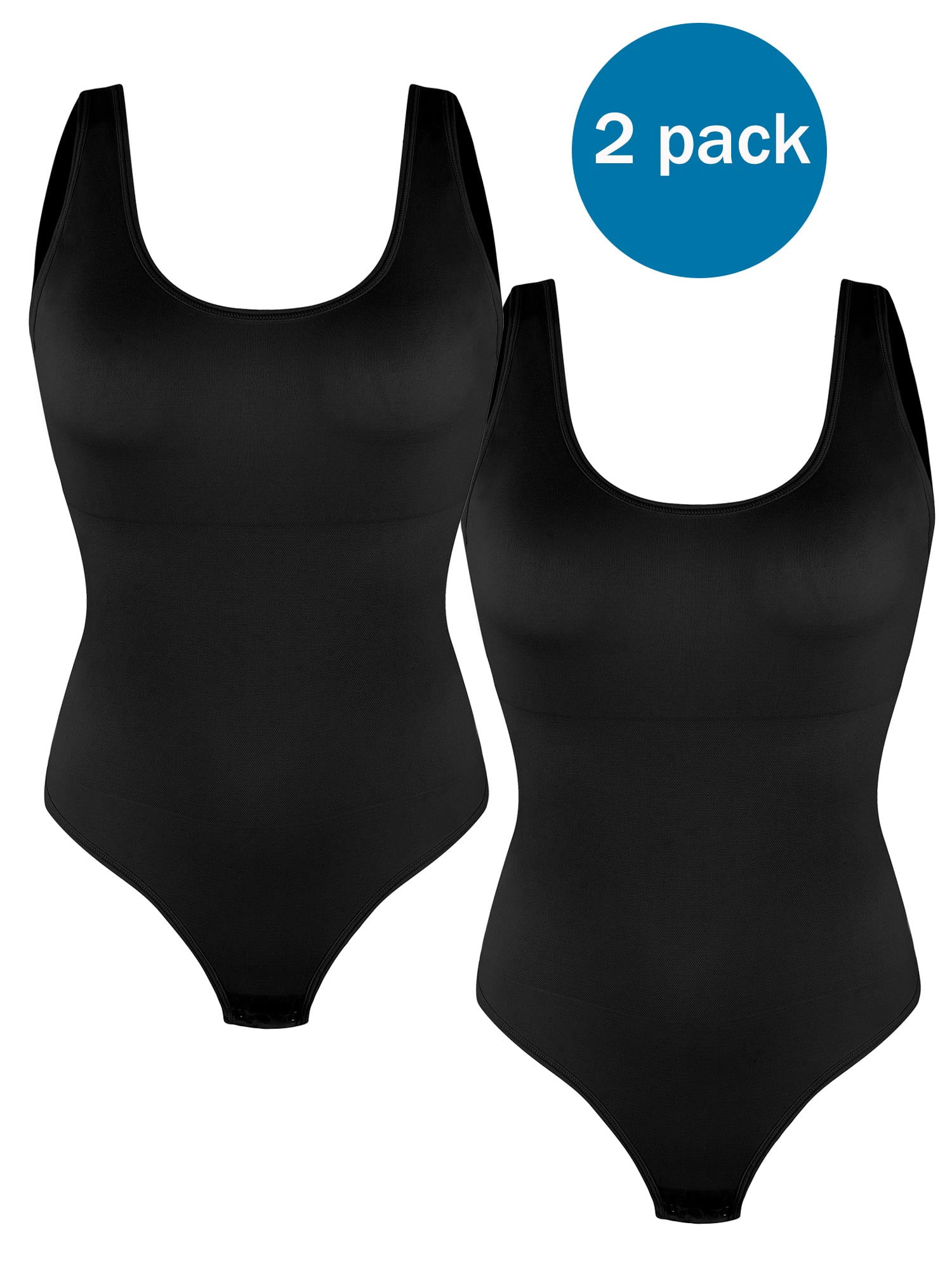 Qric Backless 2 Pack Bodysuit Slimming Shapewear for Women Tummy ...
