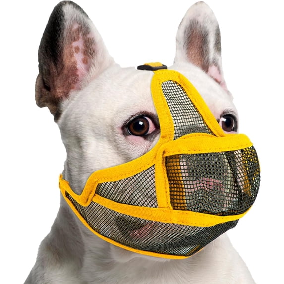 Qrieeo Dog Muzzle, Breathable Mesh French Bulldog Muzzle Full Pant ...