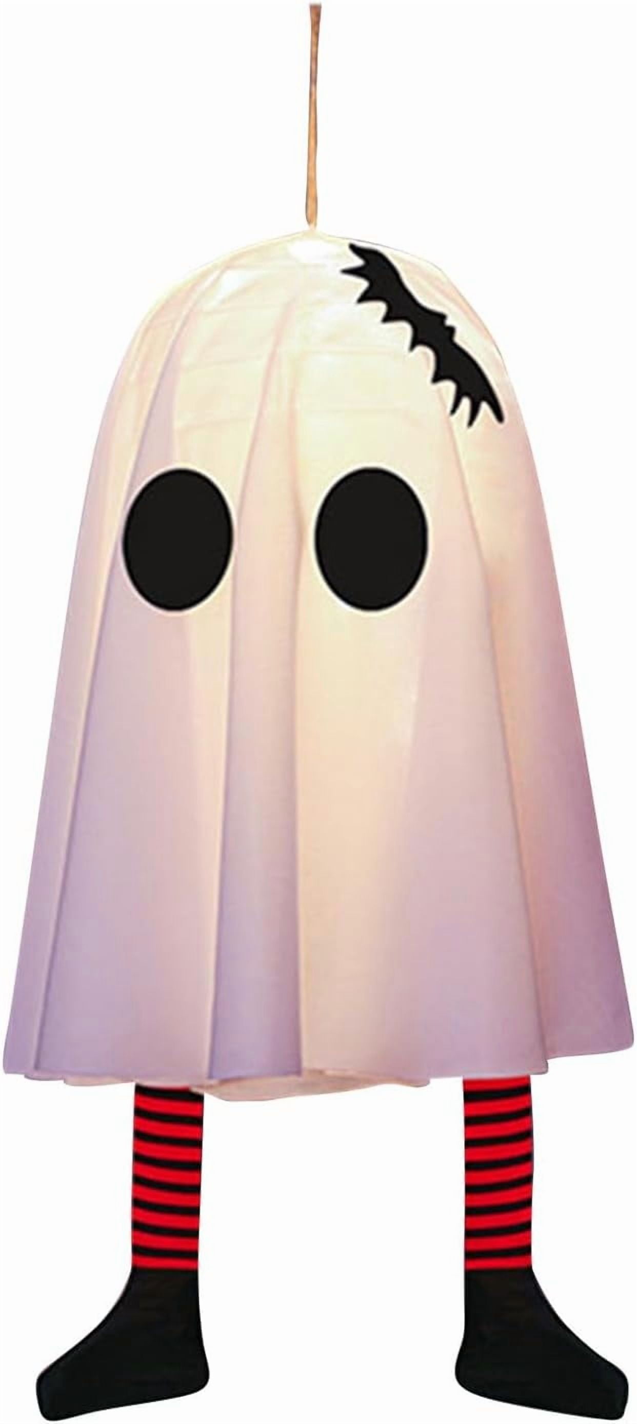 Qrieeo Halloween Hanging Ghost 18inch Lighted Glowing Ghost with Witch ...