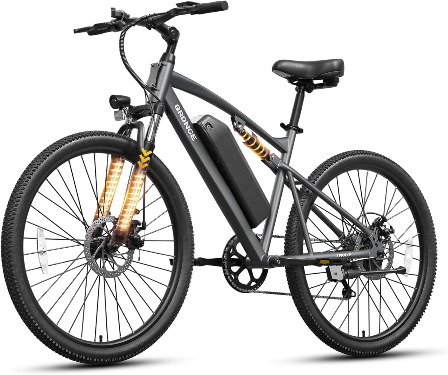 Qronge Electric Bike for Adults 26" Fat Tire 1000W Peak Motor 28mph(PAS ...