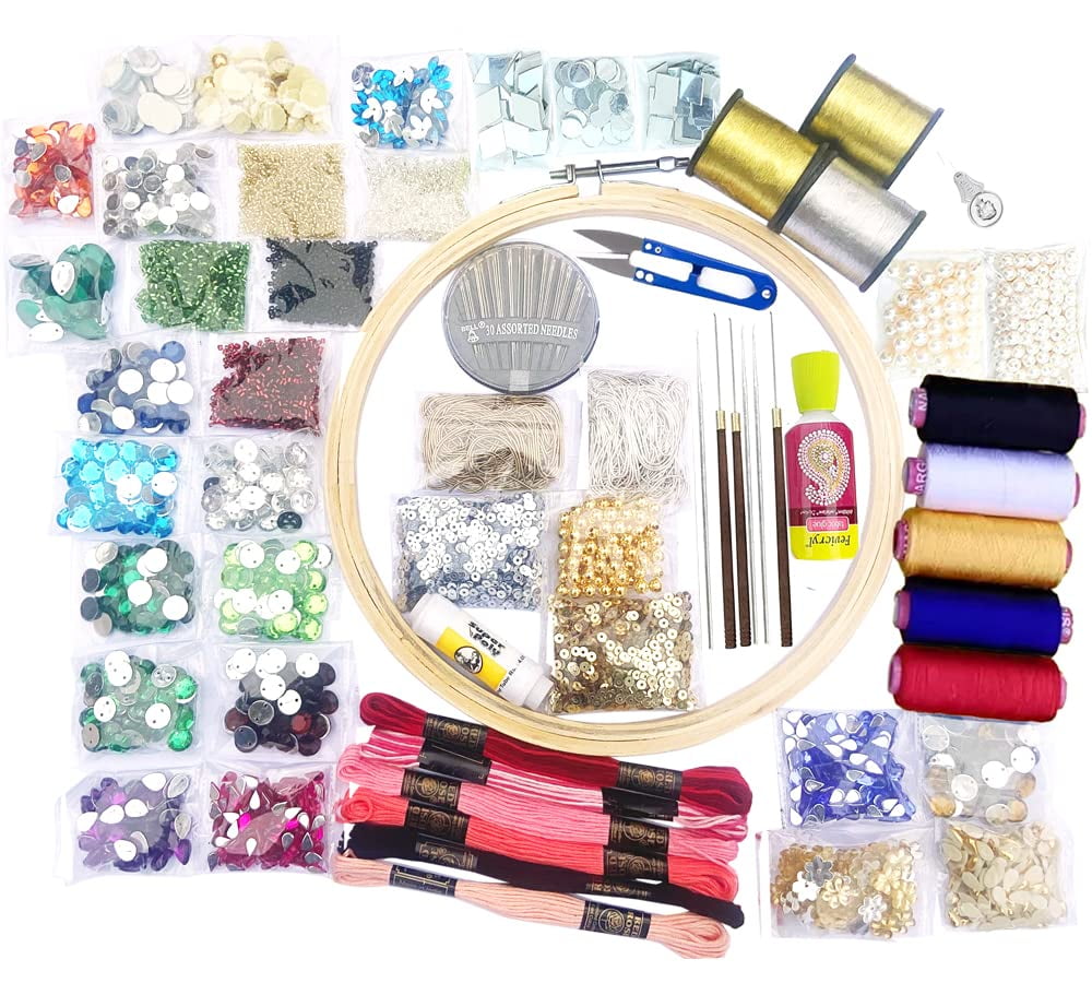 Qroof Aari Work Maggam Work Materials Combo Kit for Blouse Fabric ...
