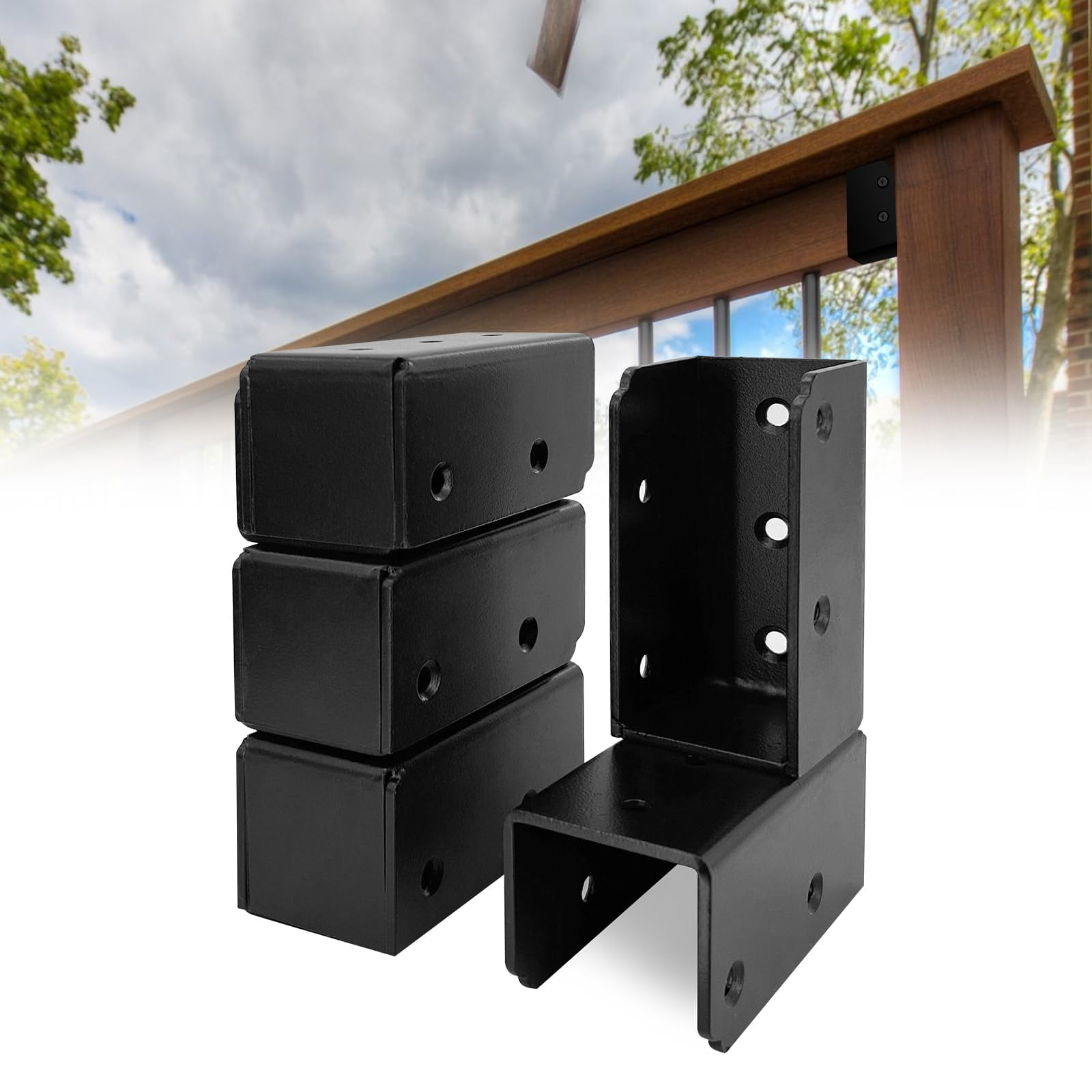 Qrooviiy Deck Railing Bracket Connectors,U-Shaped Conclaled Brackets ...