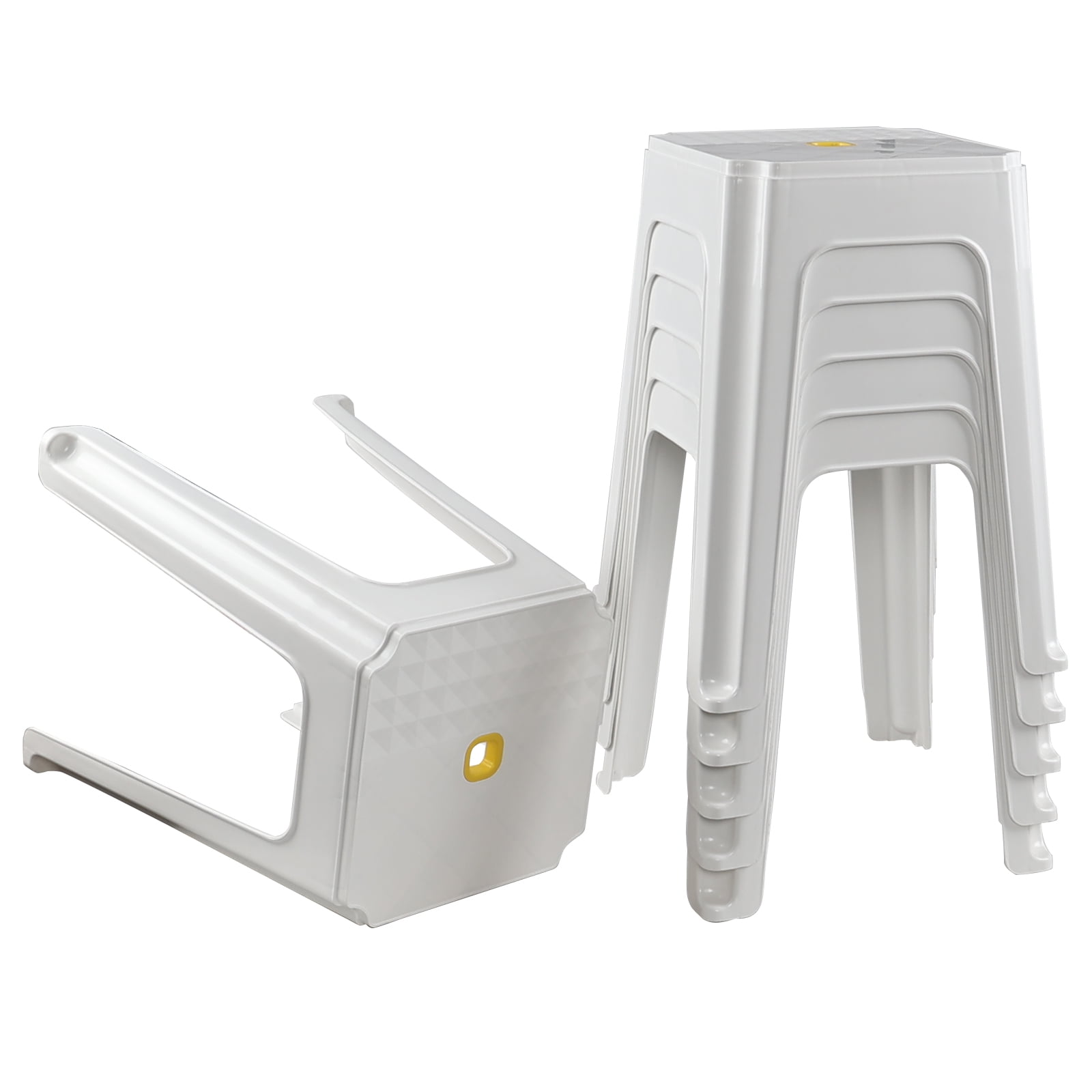 Qskely 6-Pack Portable Stackable Plastic Stool, 18.7 Inch Plastic Stack ...