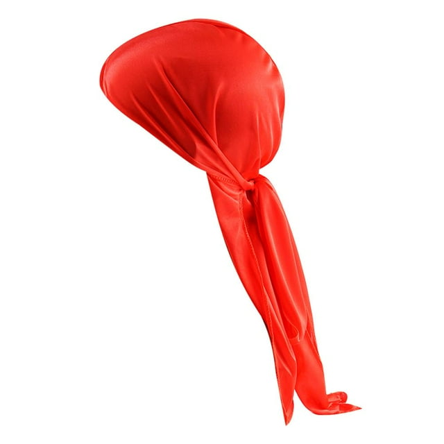 Qsnailfrr Unisex Men Women Bandana Durag Headwear Soft Silk Pirate Wrap