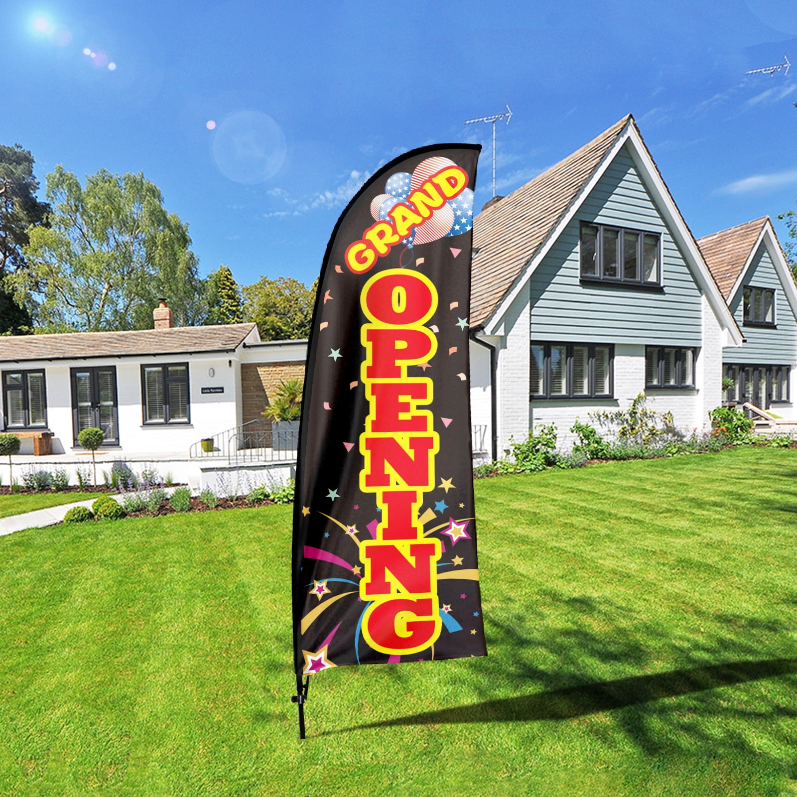 Qsum 7 ft Polyester Grand Opening Outdoor Flag and Banner, Weatherproof ...