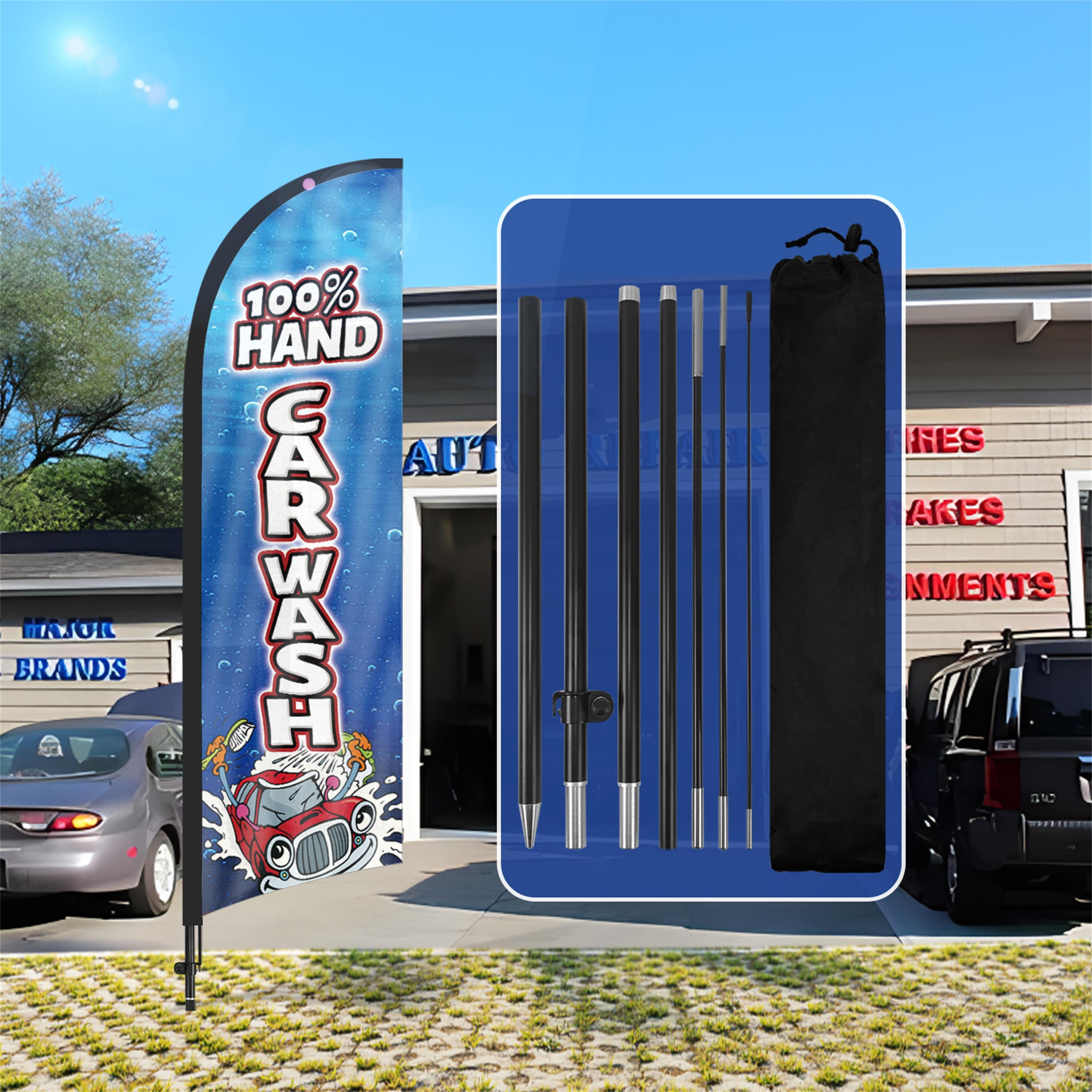 Qsum 8.2' x 1.8' Polyester Fabric Advertising Swooper Outdoor Flag ...