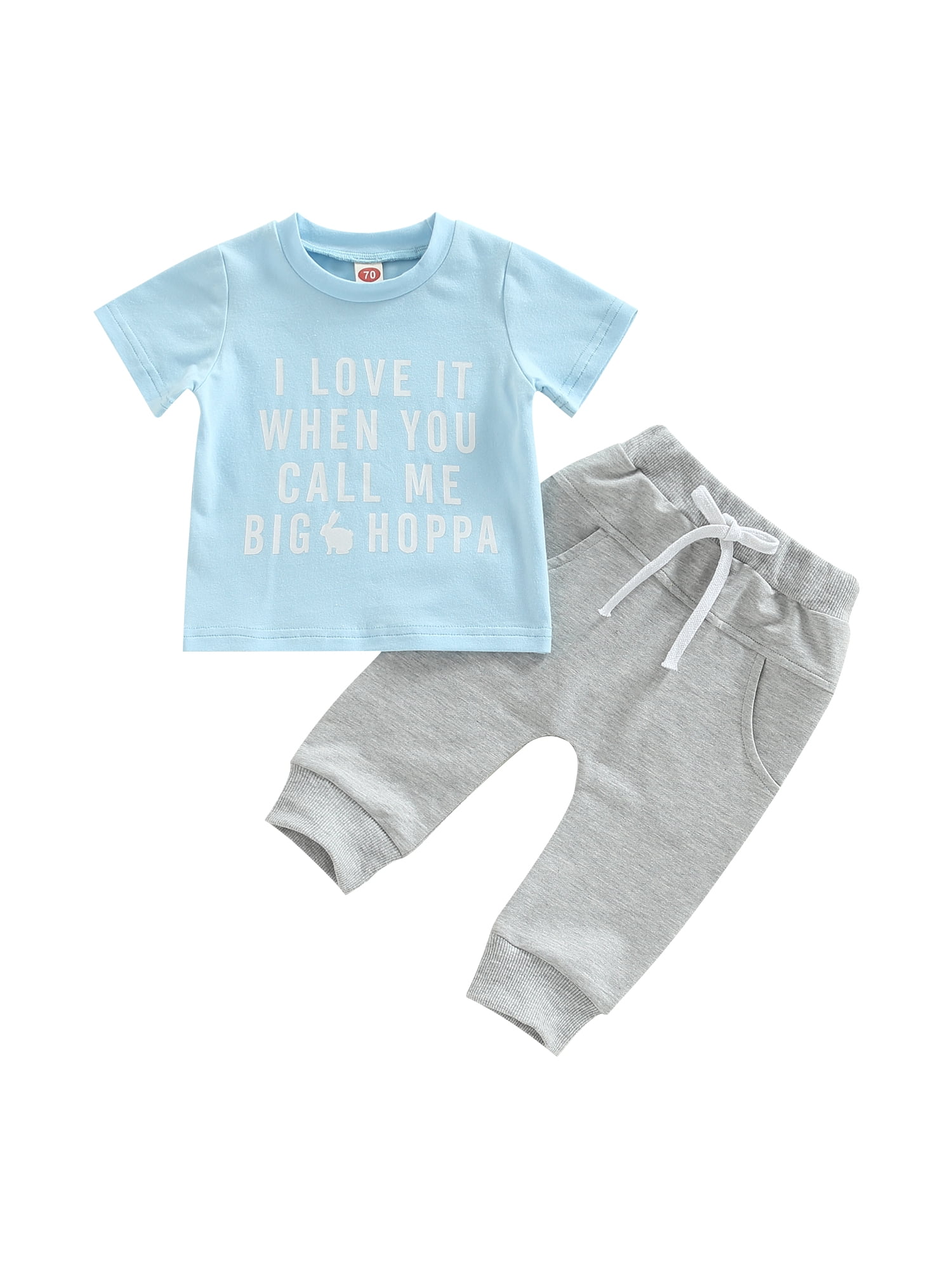 Qtinghua 2Pcs Toddler Baby Boy Summer Clothes Letters Print Short ...