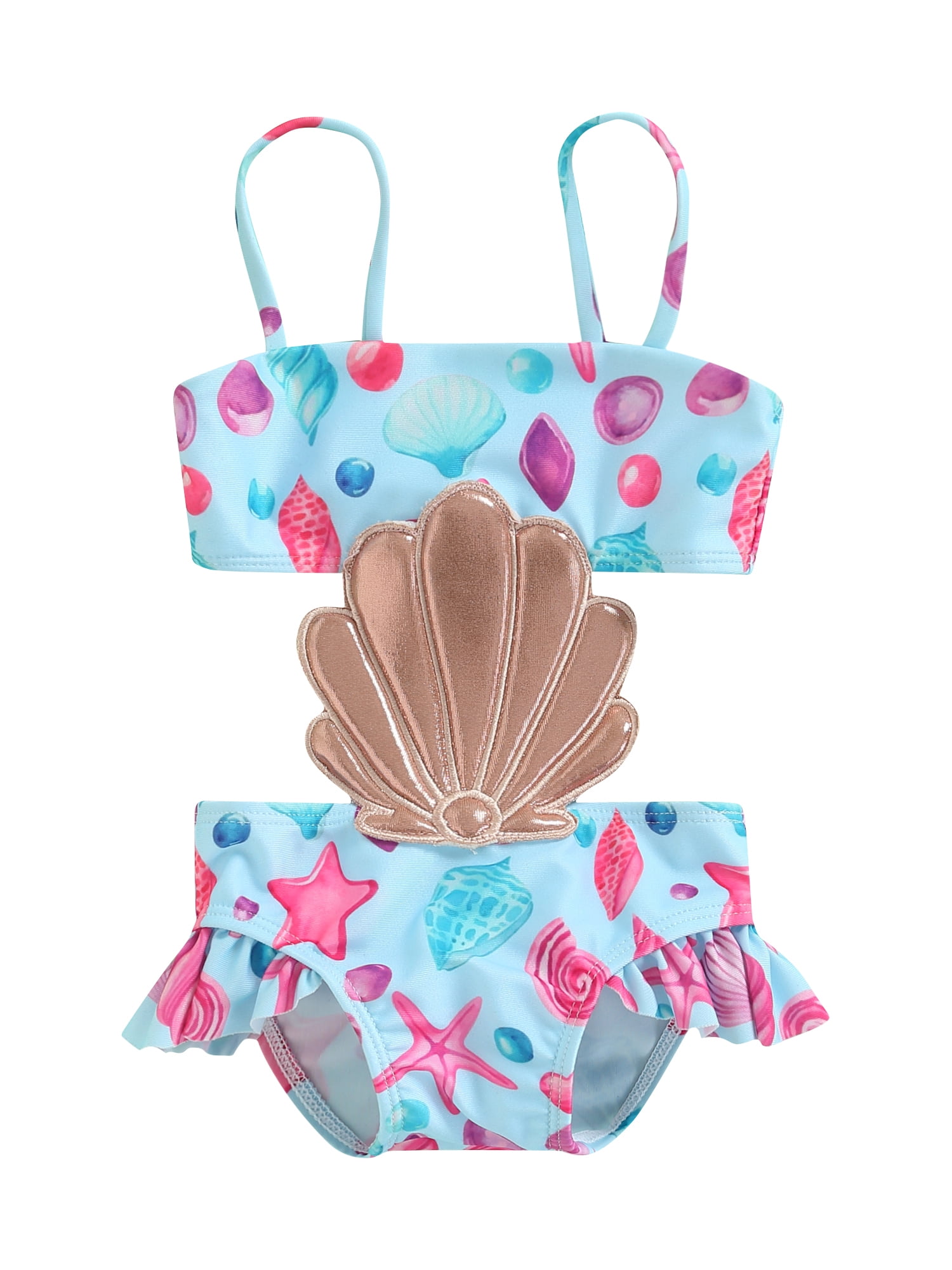 Qtinghua Infant Toddle Baby Girls Swimwear One Piece Shell Starfish 3D ...