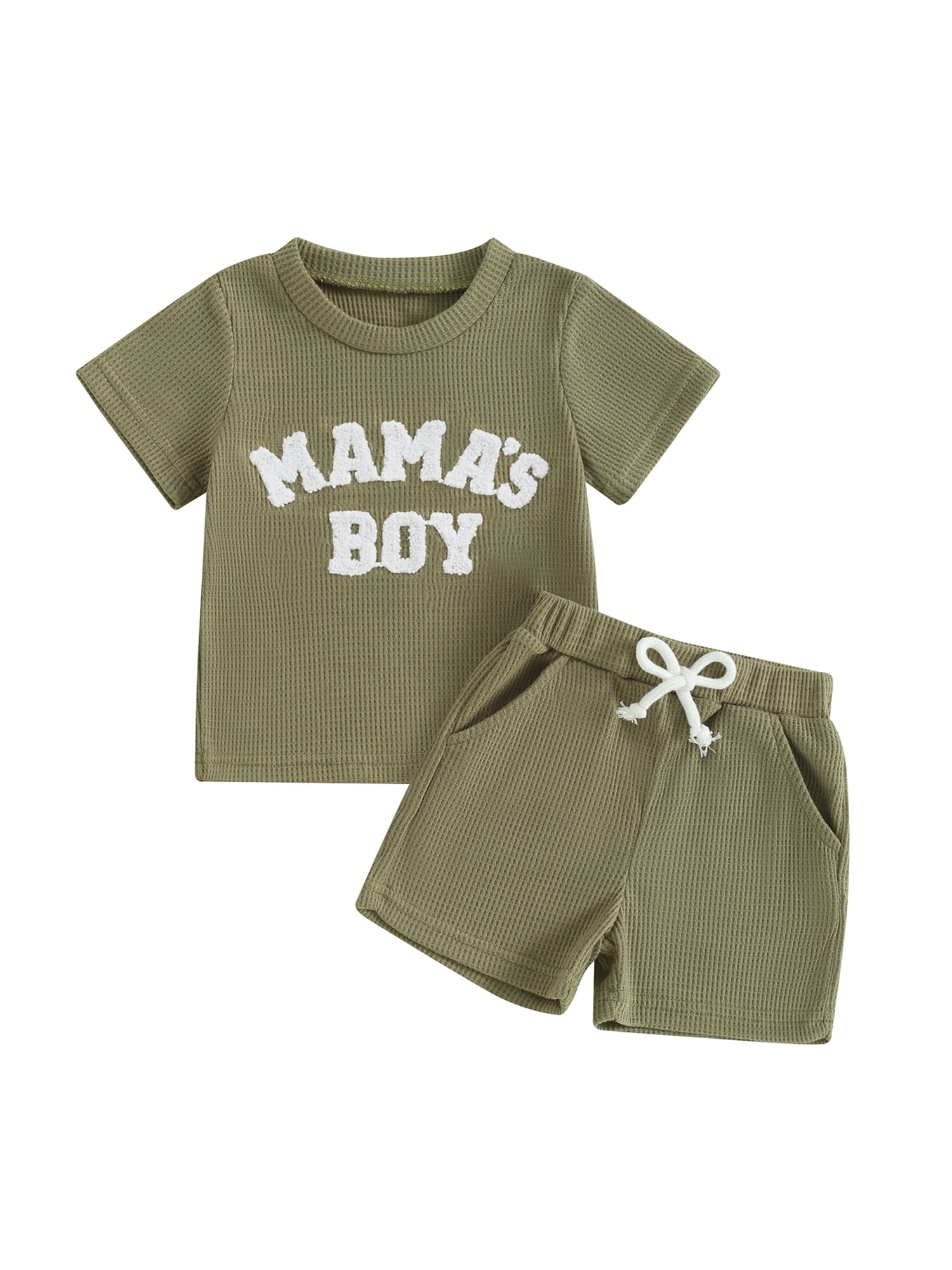 Qtinghua Infant Toddler Baby Boy Summer Waffle Outfits Short Sleeve ...