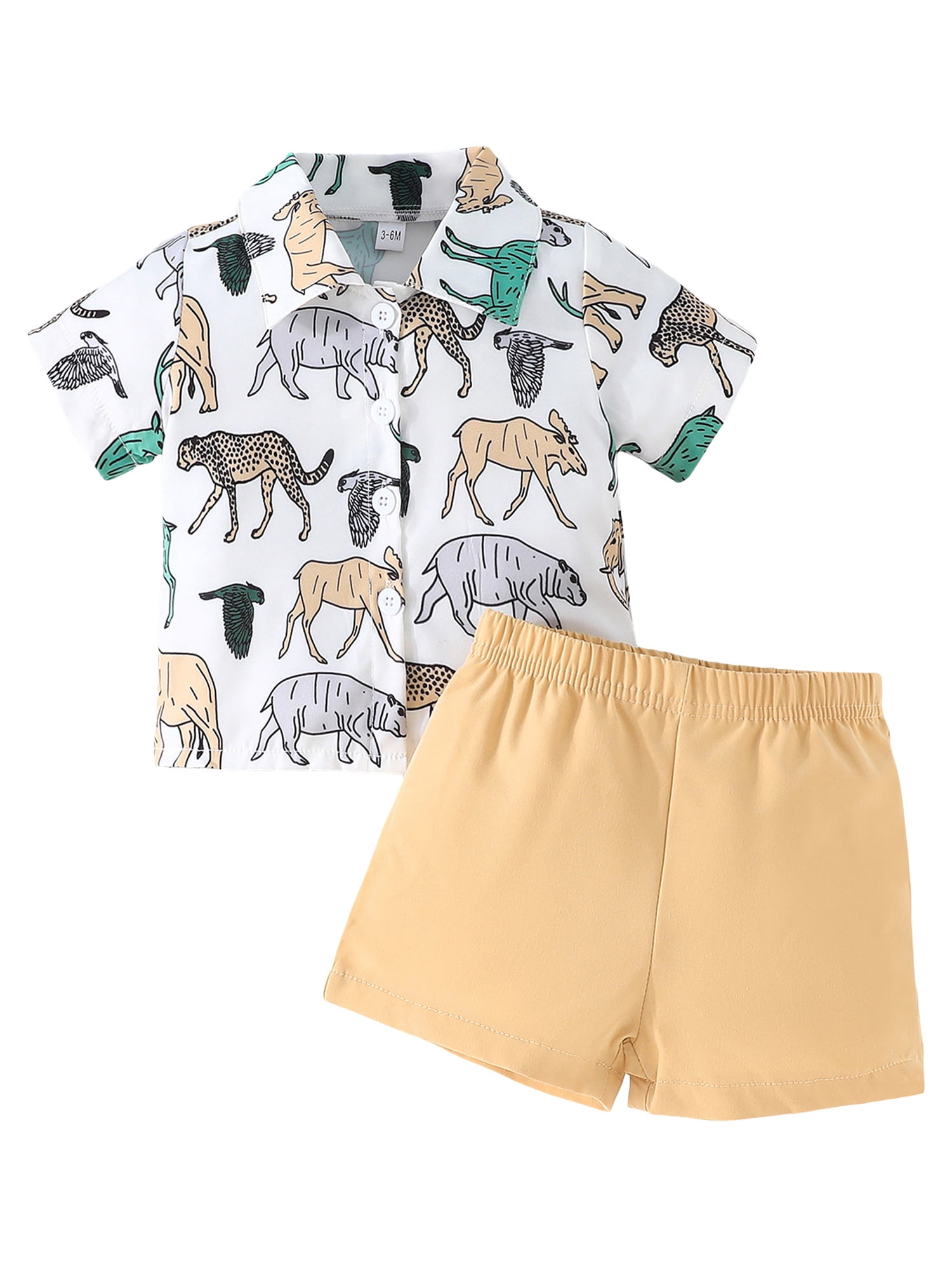 Qtinghua Infant Toddler Baby Boys Summer Outfits Lapel Neck Short ...