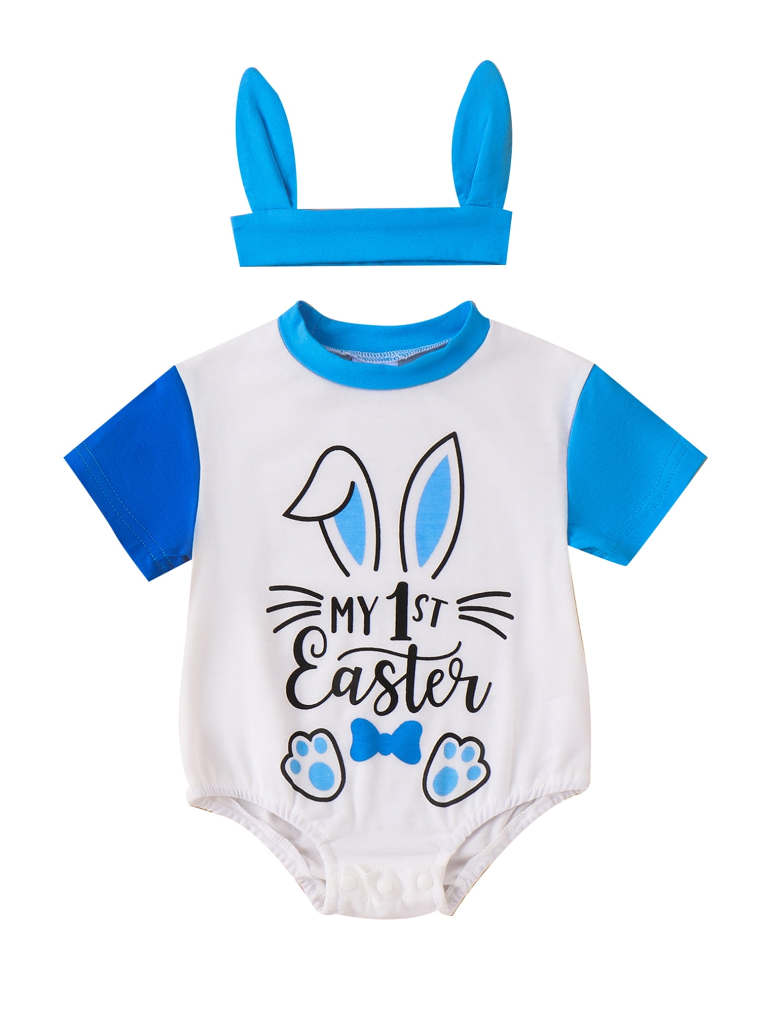 Qtinghua Newborn Baby Girl Boy Easter Outfits Short Sleeve Letters ...