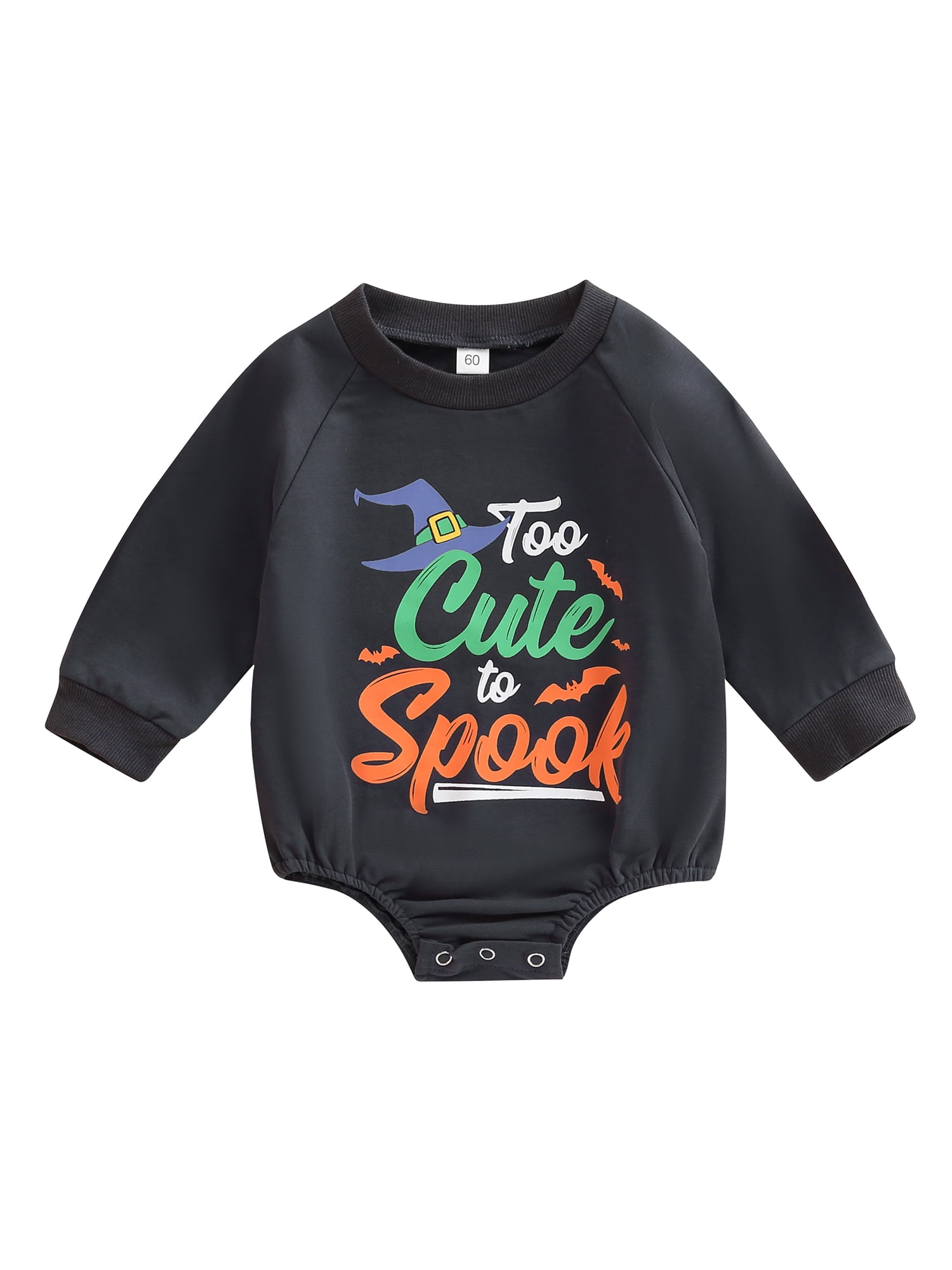 Qtinghua Newborn Baby Girl Boy Halloween Romper Long Sleeve Letter Print Bodysuit Fall Clothes ...