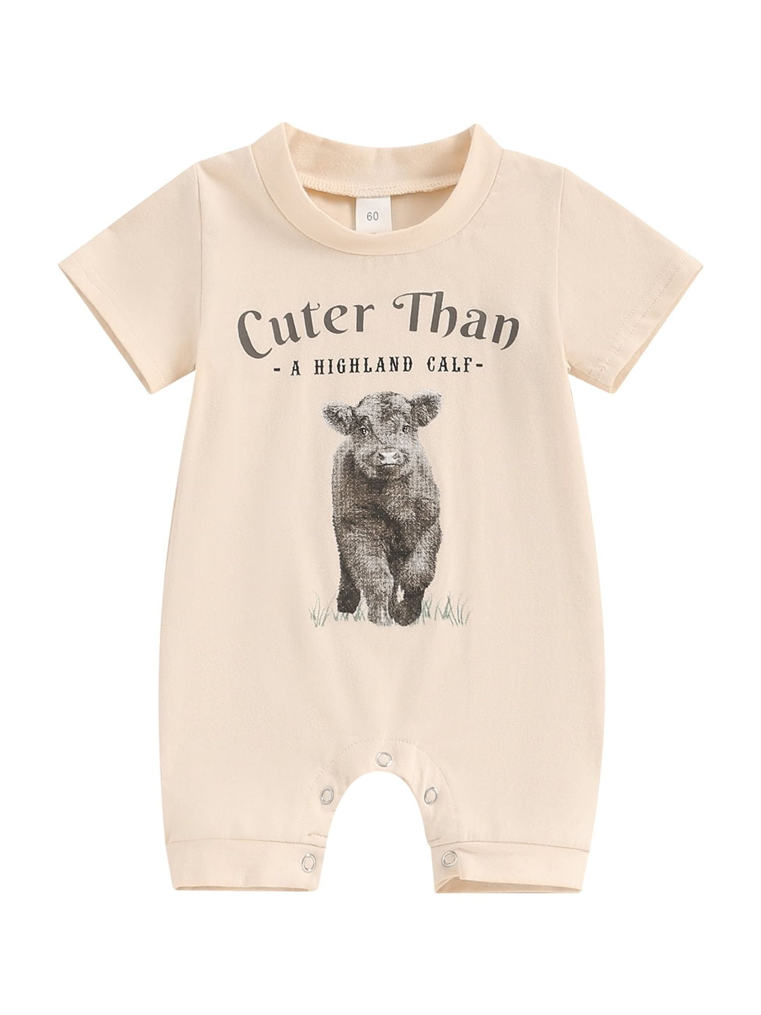 Qtinghua Newborn Baby Girl Boy Jumpsuit Short Sleeve Cow Print Romper Playsuit Summer Clothes ...
