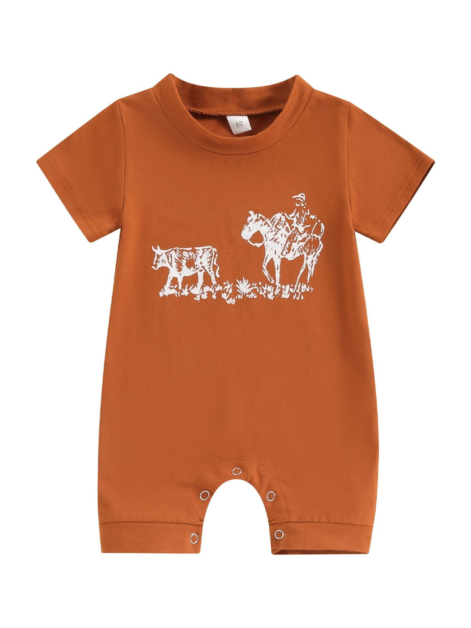 Qtinghua Newborn Baby Girl Boy Jumpsuit Short Sleeve Cow Print Romper Playsuit Summer Clothes ...