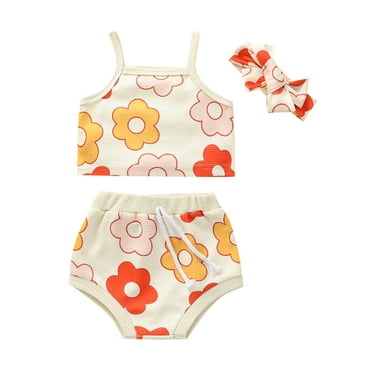 Izhansean 3PCS Newborn Baby Girl Summer Clothes Floral Romper Jumpsuit Shorts Outfits Set Green ...