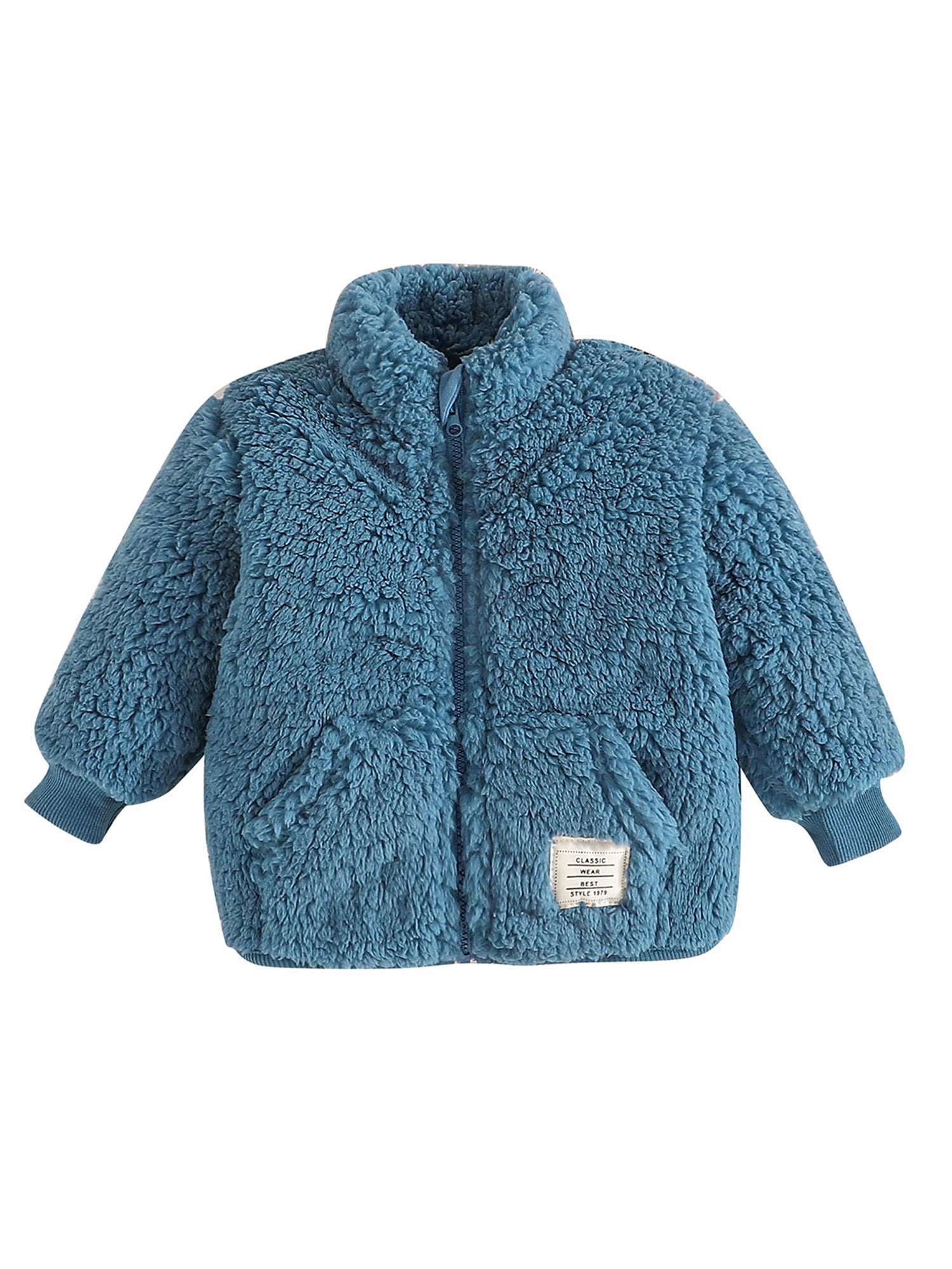 Qtinghua Newborn Infant Baby Boy Fleece Jacket Long Sleeve Stand Collar ...