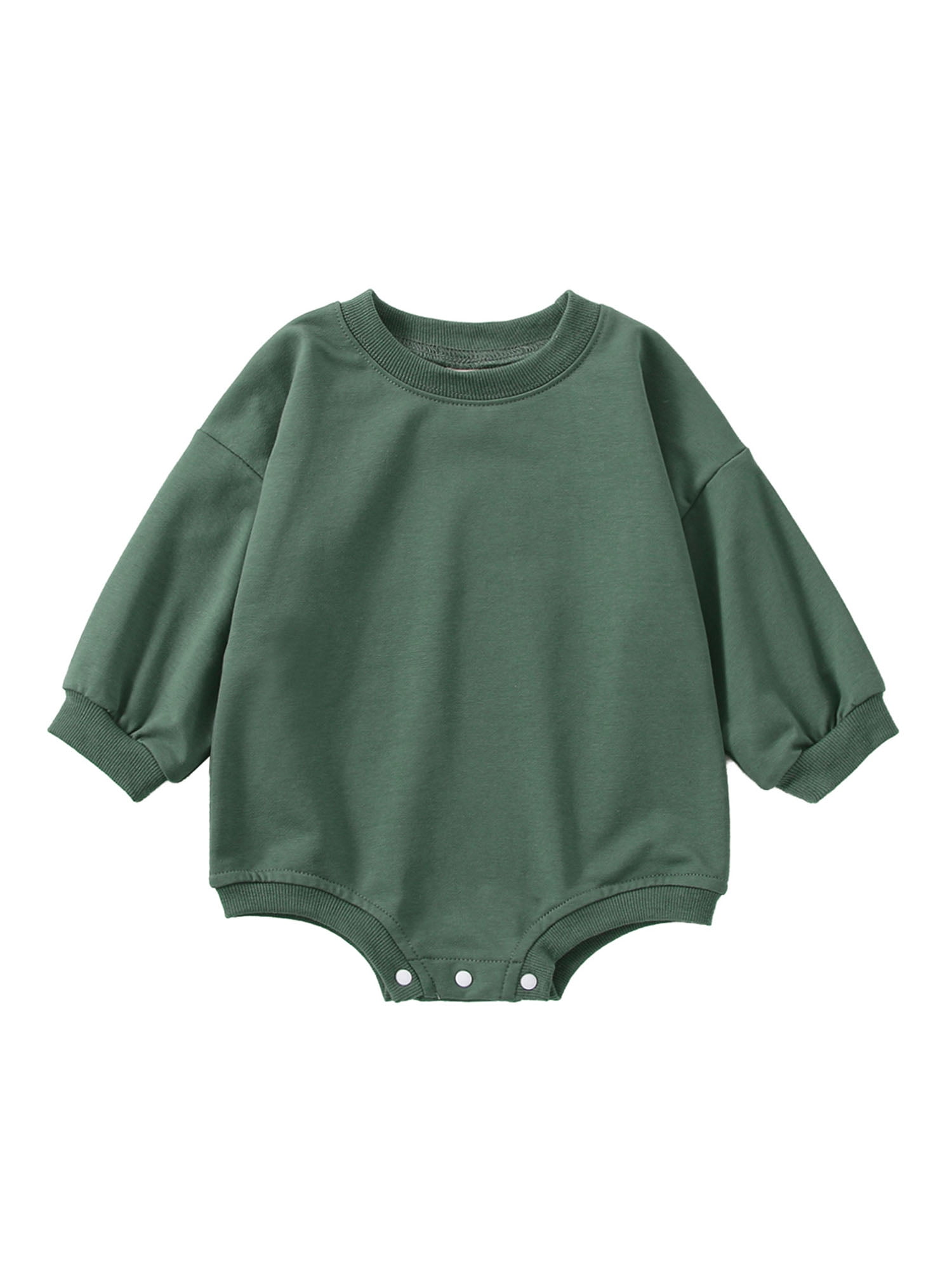 Qtinghua Newborn Infant Baby Boy Girl Long Sleeve Bubble Romper Oversize Crewneck Sweatshirt ...