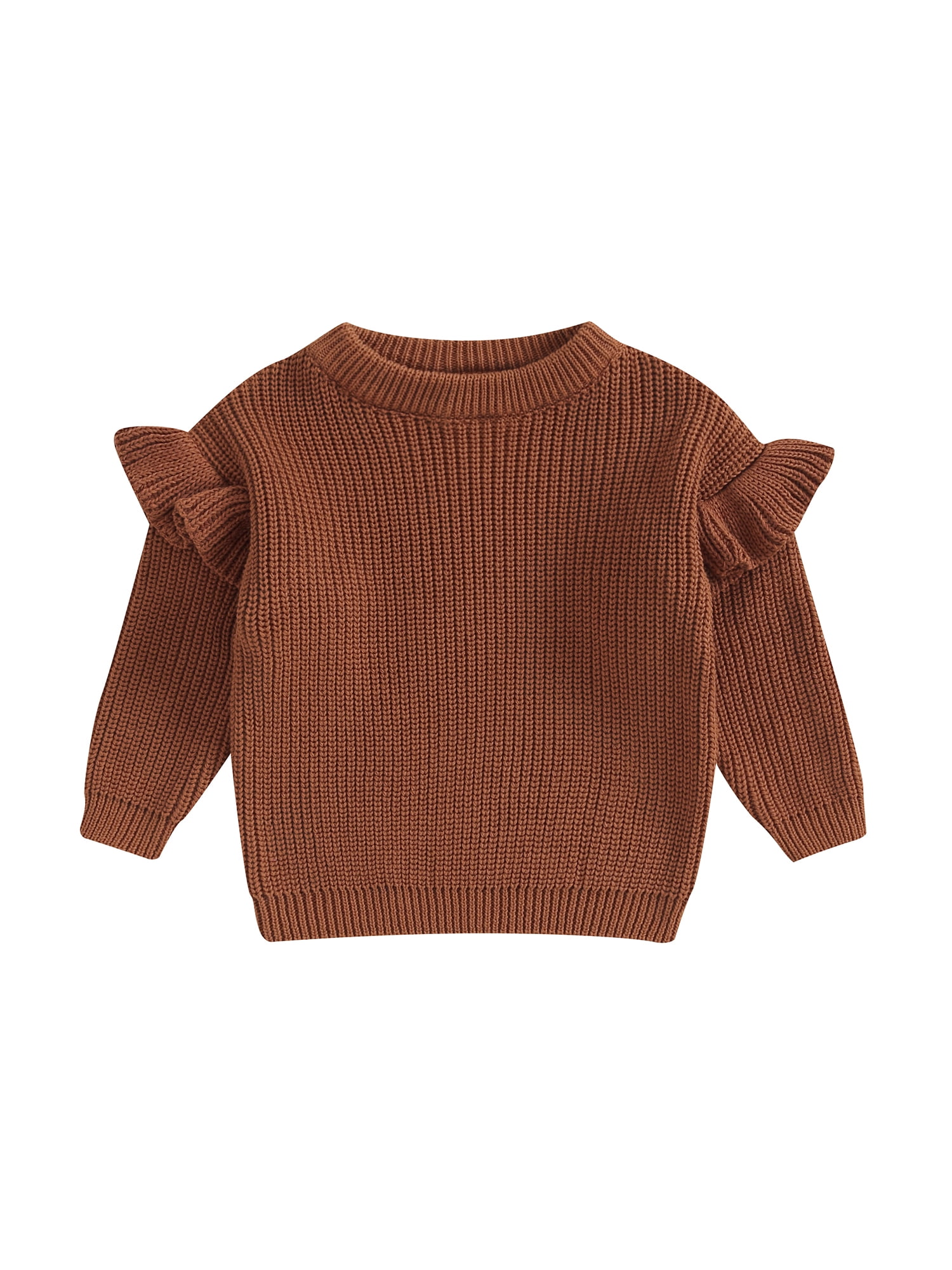 Qtinghua Newborn Infant Baby Girls Knitted Sweater Ruffle Long Sleeve ...