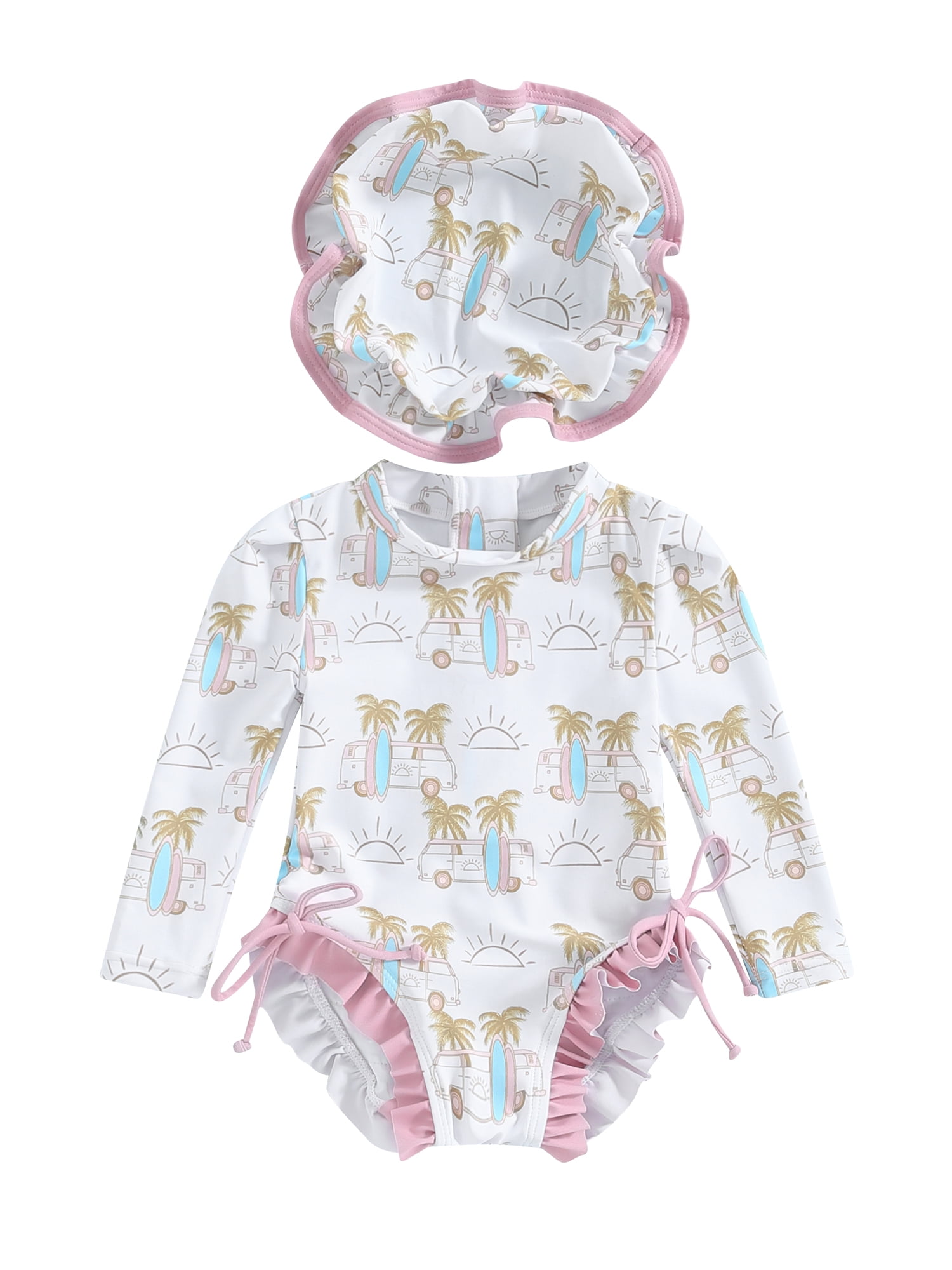 Qtinghua Newborn Infant Baby Girls Rash Guard Swimsuit Long Sleeve ...