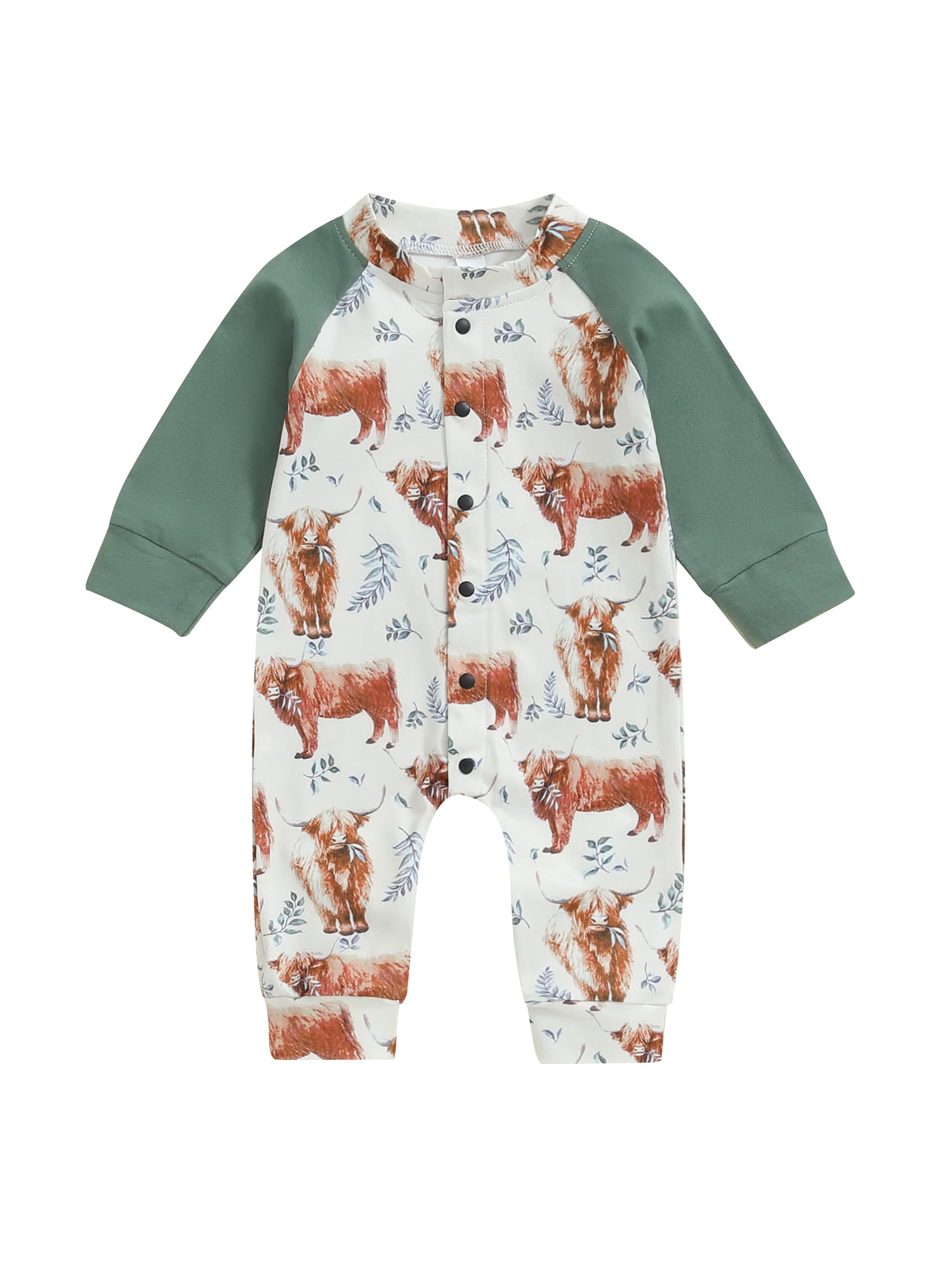 Qtinghua Toddler Baby Boy Girls Farm Clothes Western Farm Animals Chicken/Cow Print Romper ...