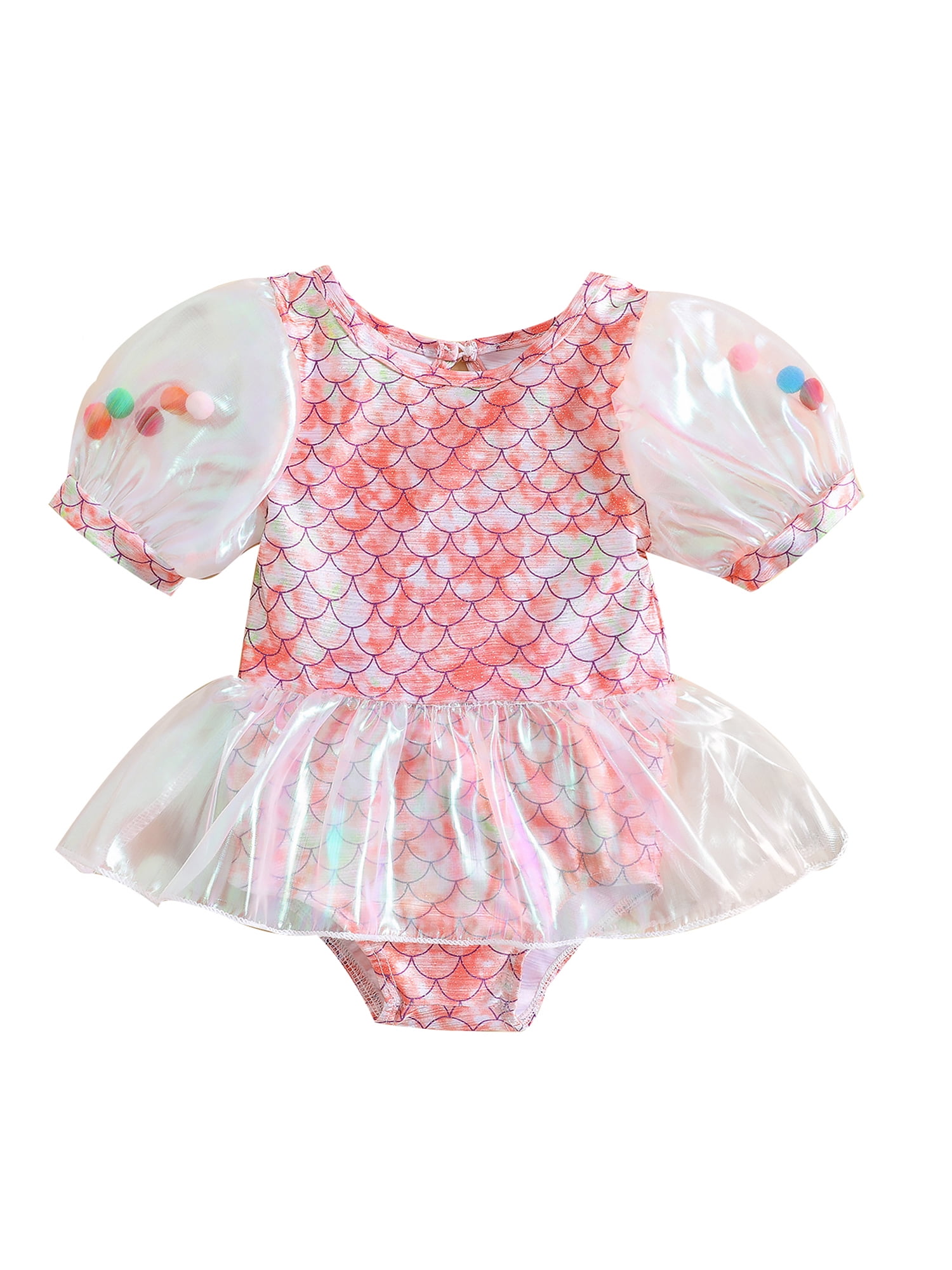 Qtinghua Toddler Baby Girl Mermaid One Piece Swimsuit Short Sleeve Fish ...