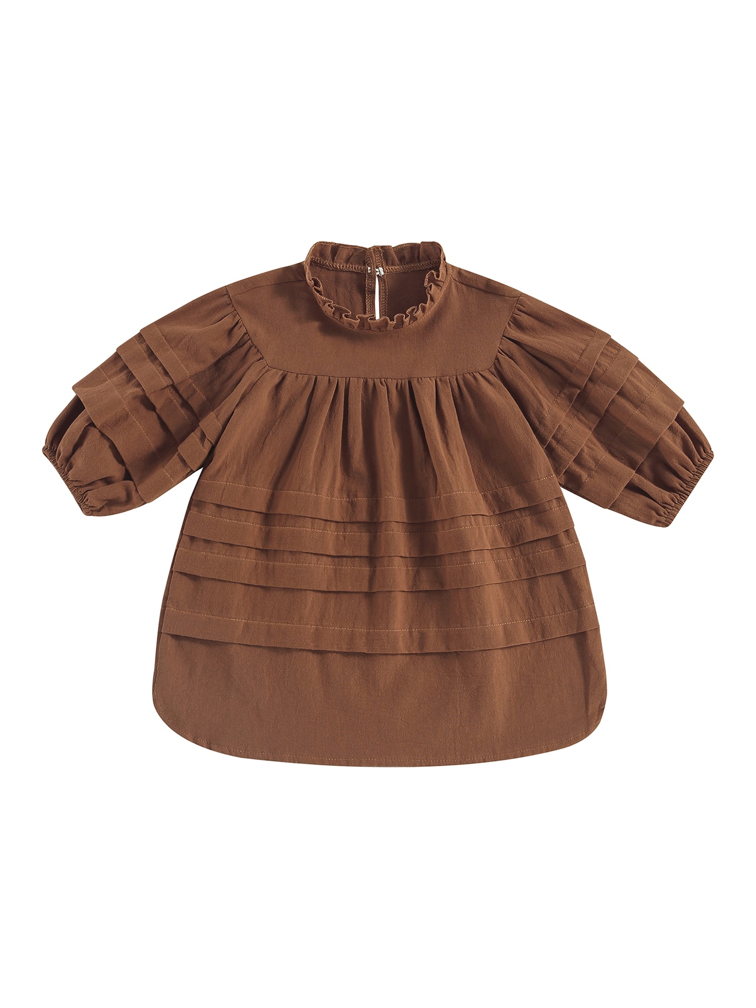 Qtinghua Toddler Baby Girls Smocked Dresses Solid Color Puff Long ...