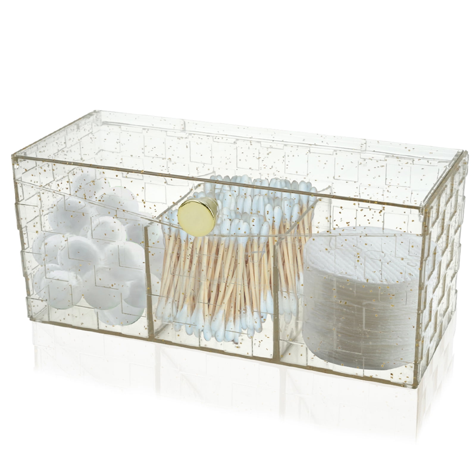 Qtip Holder, Cotton Pad Holder, Clear Bathroom Organizers and Storage ...