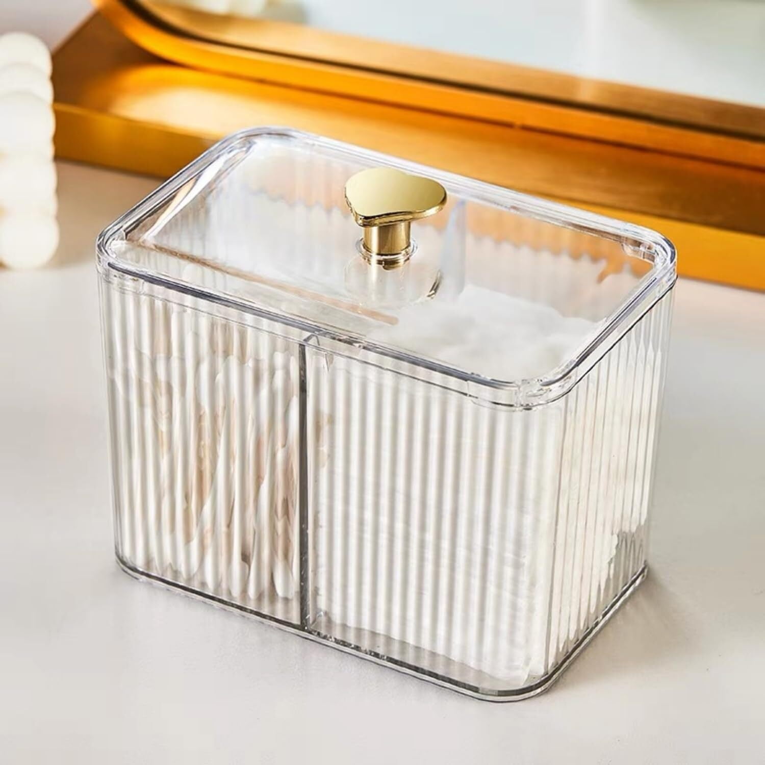 Qtips Holder Dispenser 3 Compartments Cotton Ball Holder Cotton Swabs ...