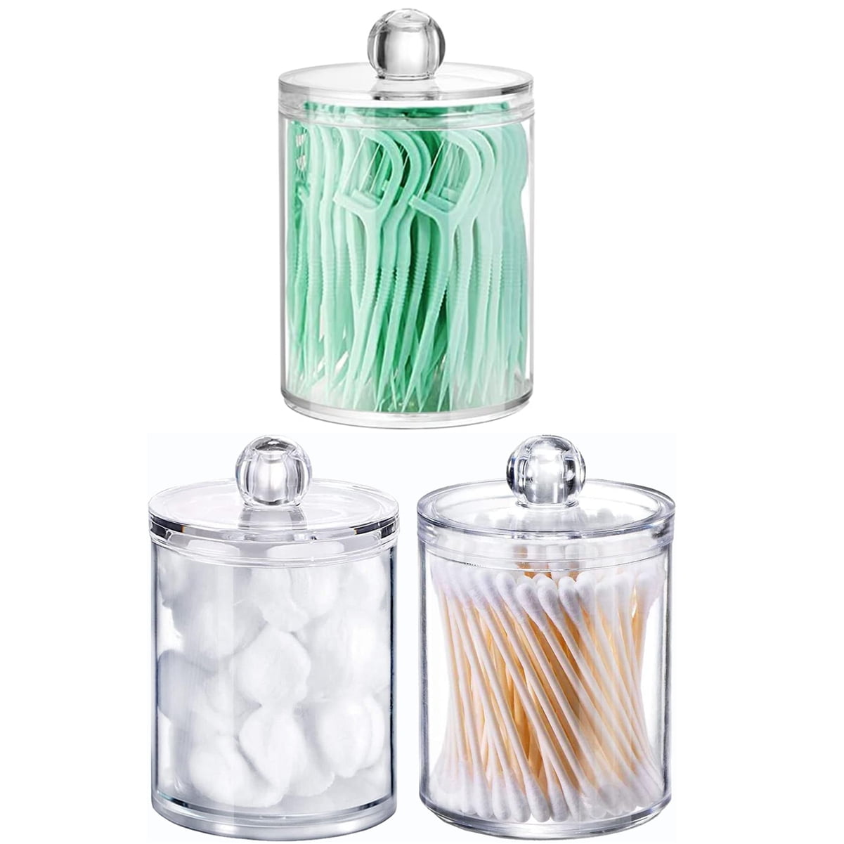 Qtips Holder Dispenser for Cotton Ball, Cotton Swab, Cotton Round Pads ...