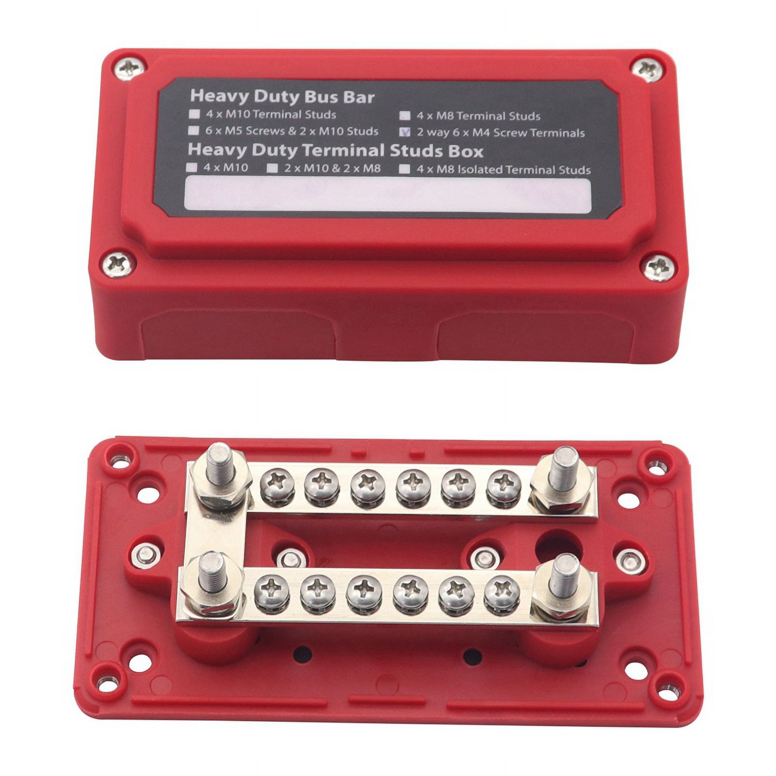 Qtmnekly 100A Bus Bar Heavy Duty Power Distribution Block Busbar Box