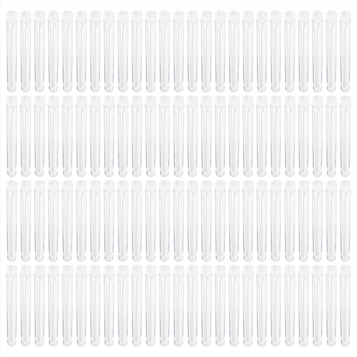 Qtmnekly 100Pcs 12X100mm Transparent Laboratory Clear Plastic Test ...